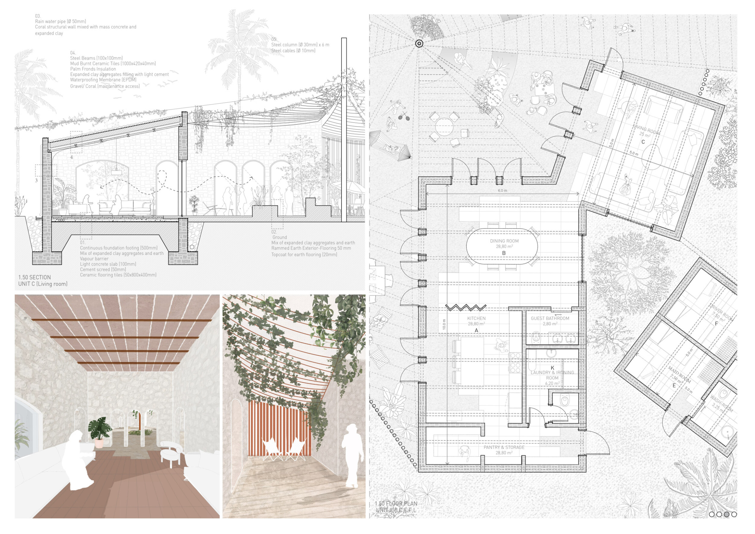 Architecture project // Coral Stone Canopy with Natural Insulation and ...