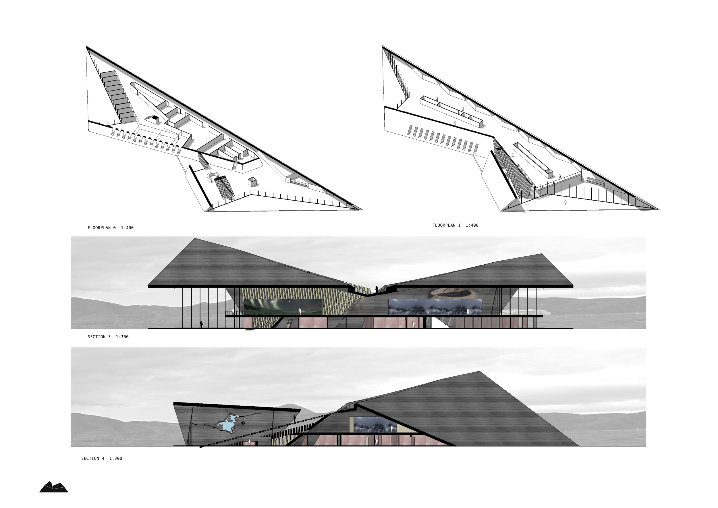 Architecture project // Dark Concrete Form Embracing Natural Viewpoints ...