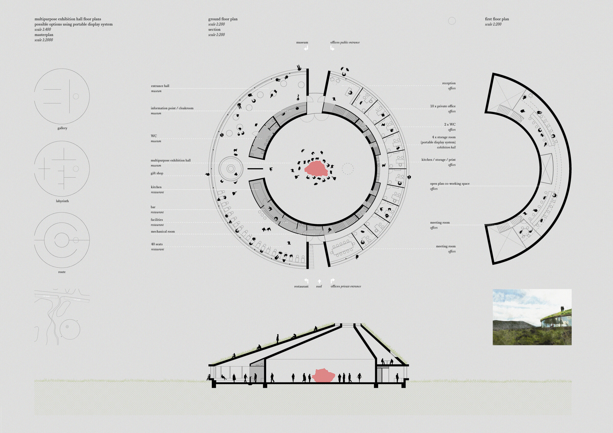 Architecture project // Volcanic Inspired Overlook with Natural Light ...