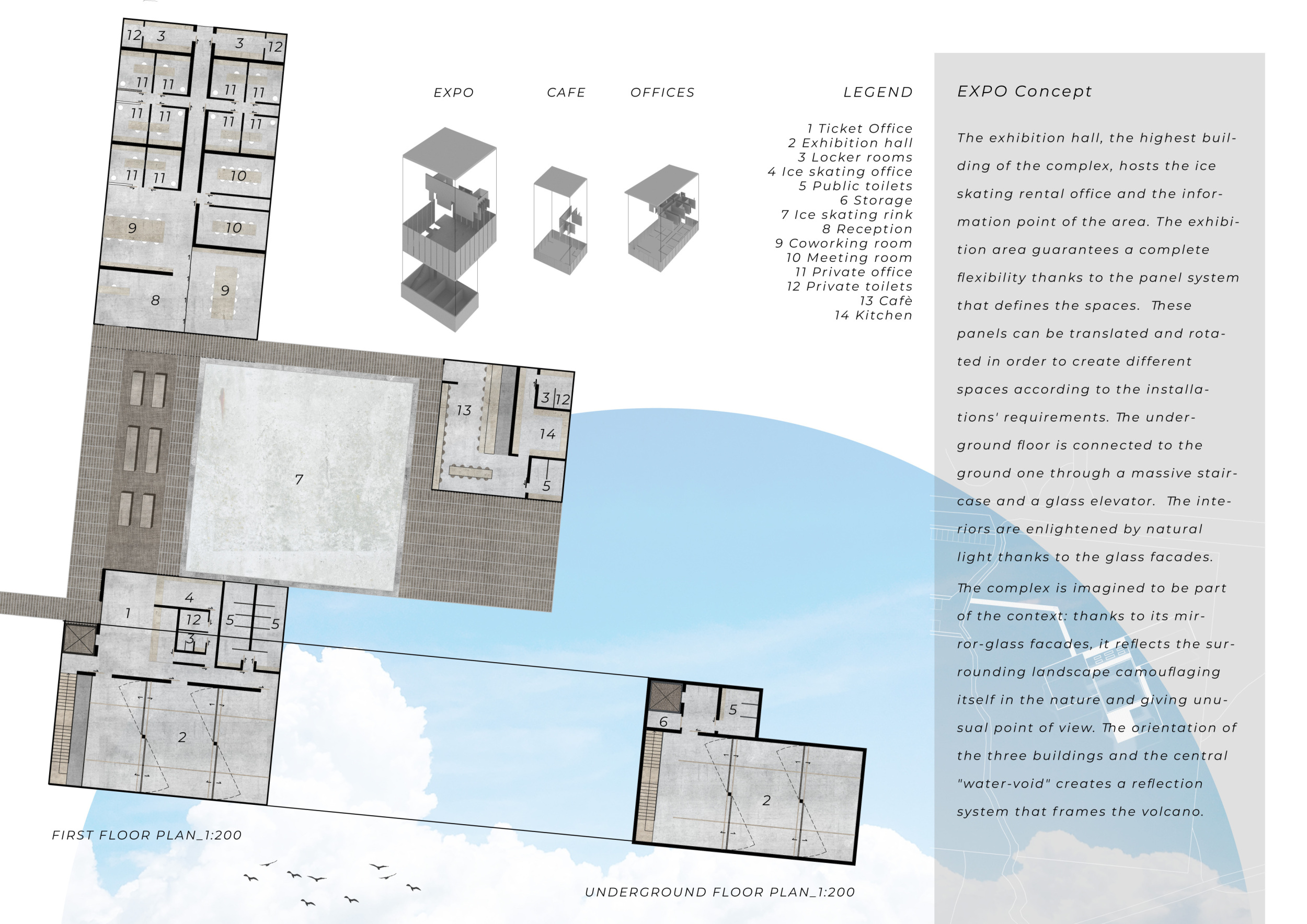 Architecture project // Lava Rock Paths and Ice Skating Rink in a ...