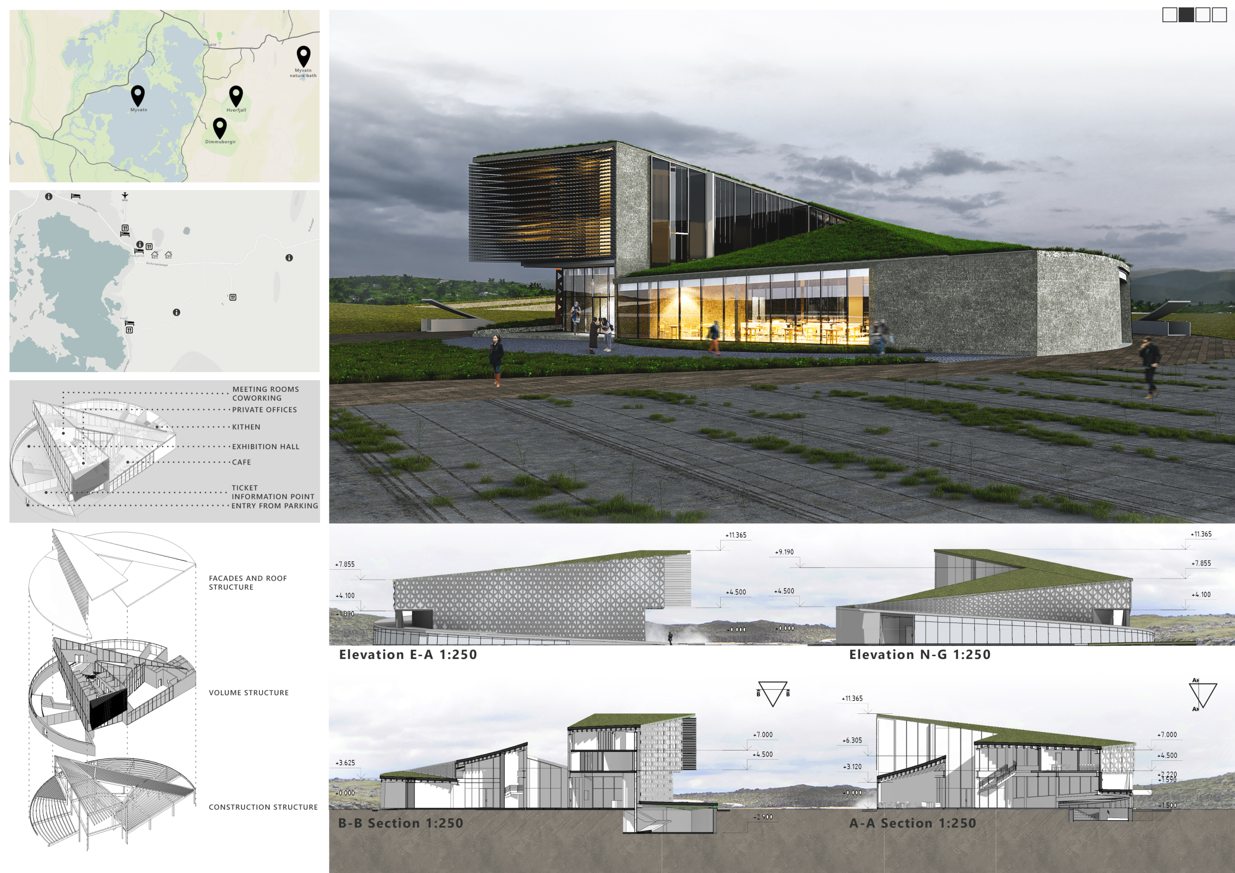 Architecture project // Stone Integration and Green Spaces in a ...