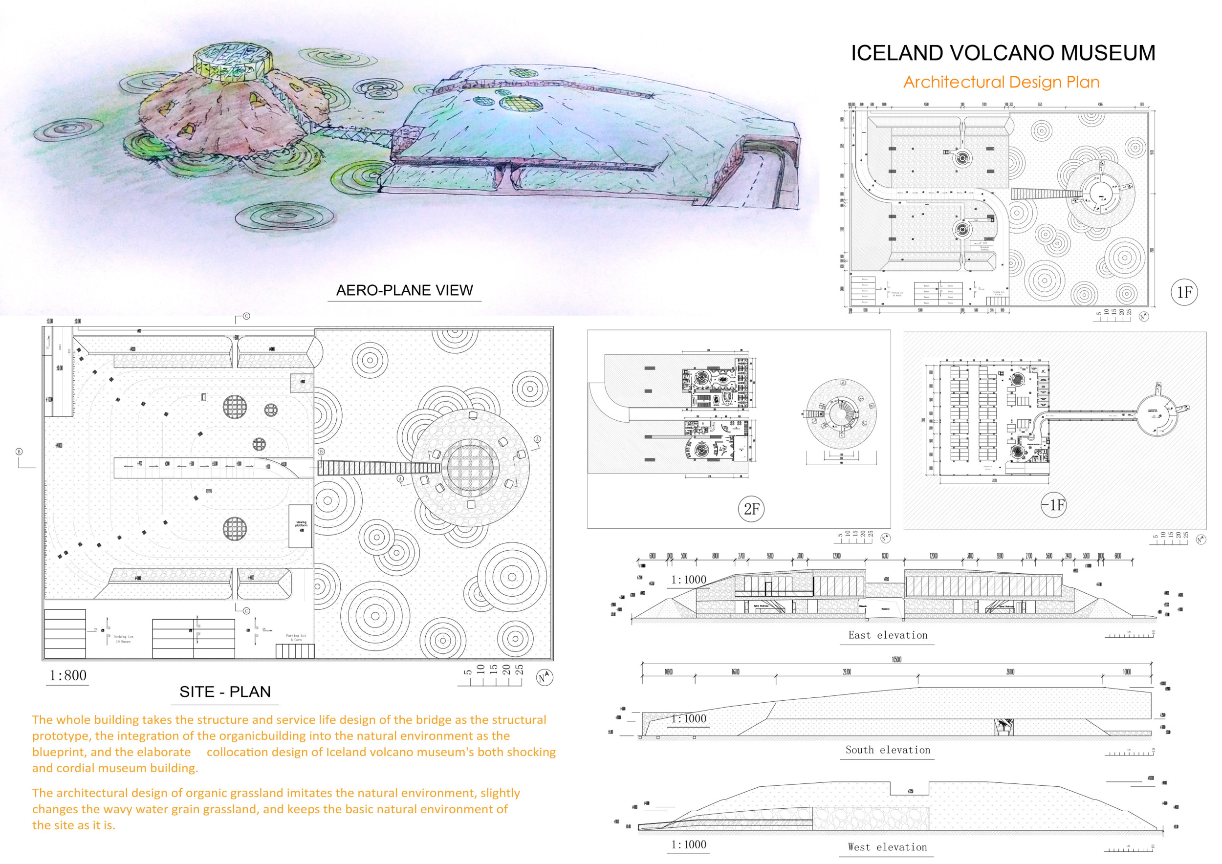 Architecture project // Volcano-Shaped Exhibition Hall with Glass Top ...