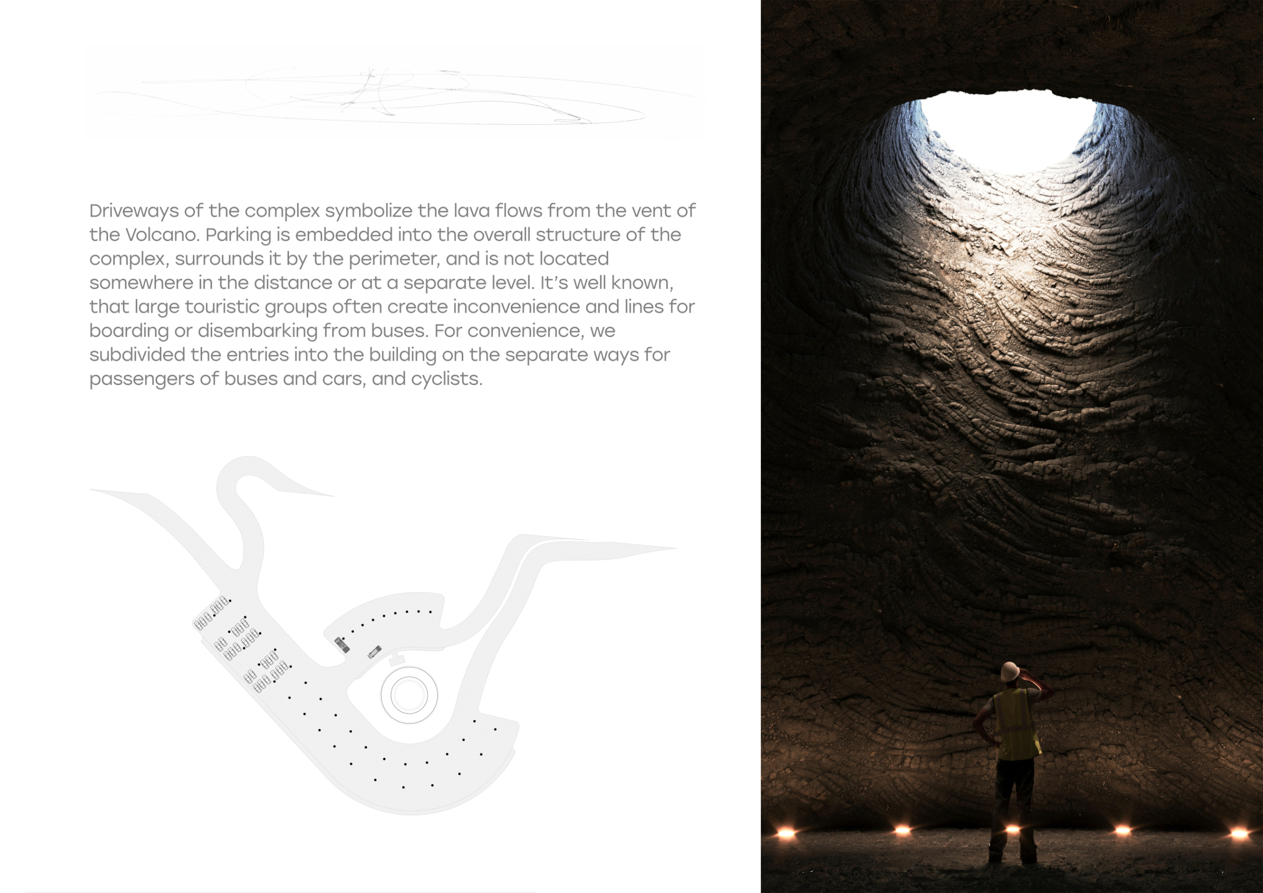 Architecture project // Lava Flow Inspired Pathways Within Integrated ...