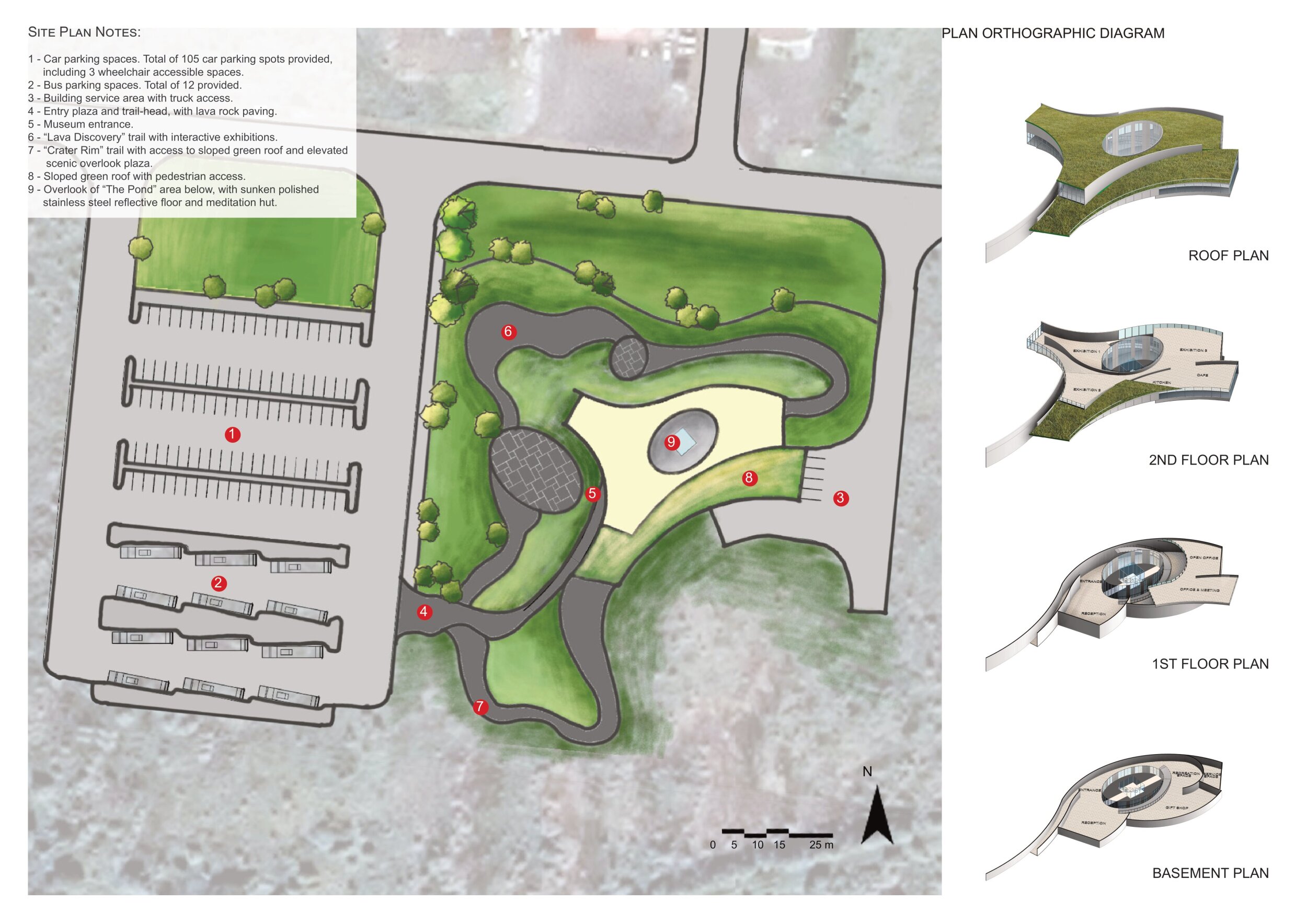 Architecture project // Reflective Stainless Steel and Lava Rock ...