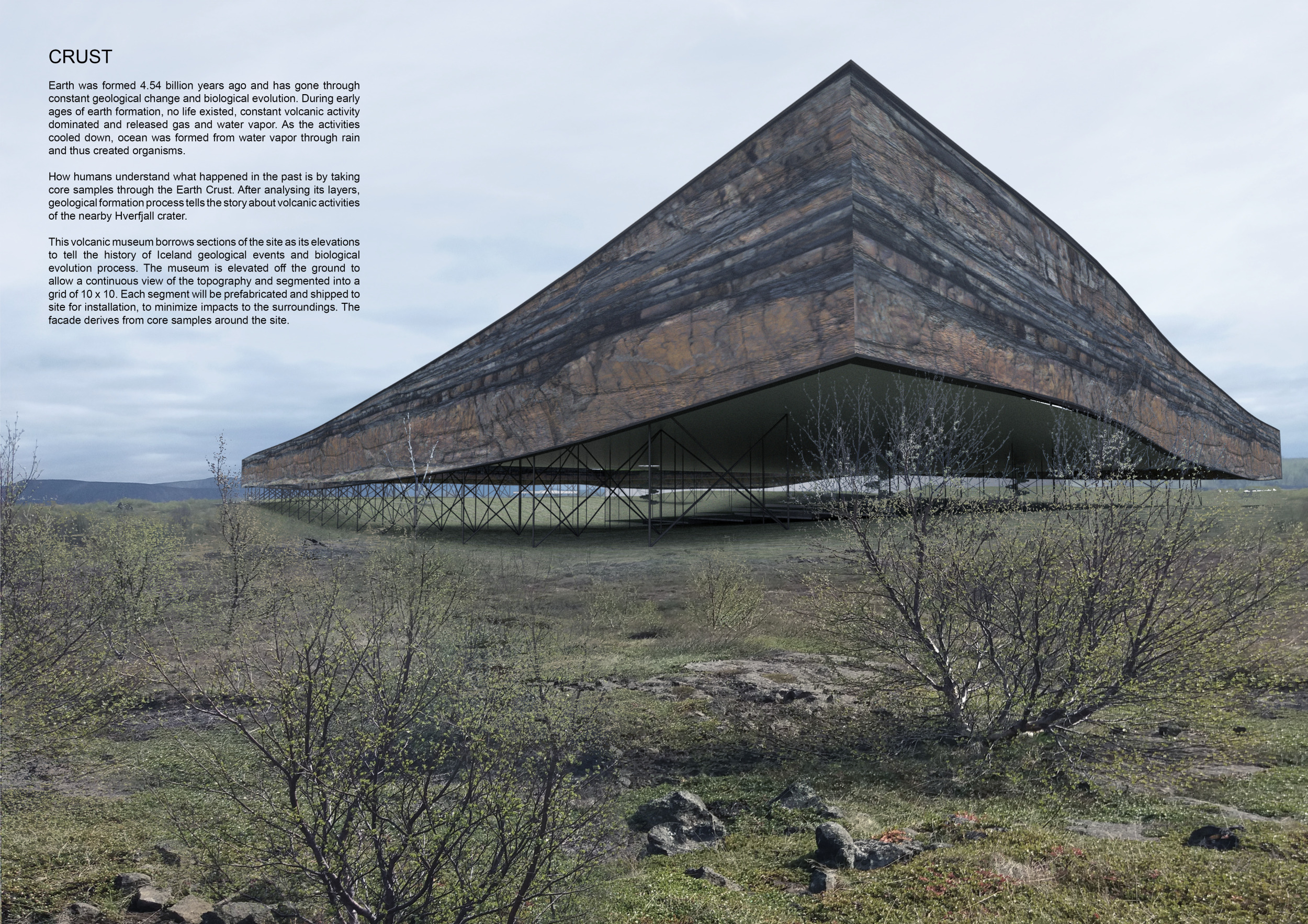 Architecture project // Elevated Museum Featuring Core Samples and ...