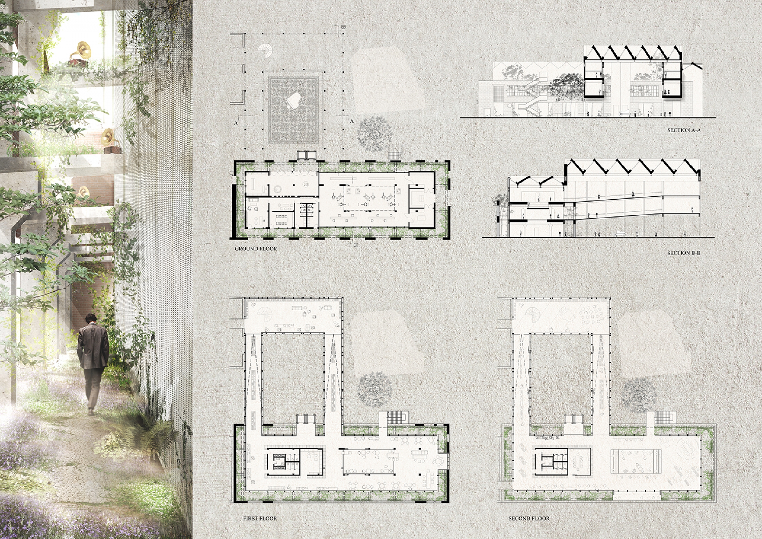 Architecture project // Vertical Gardens Framed in Metal Mesh Create a ...