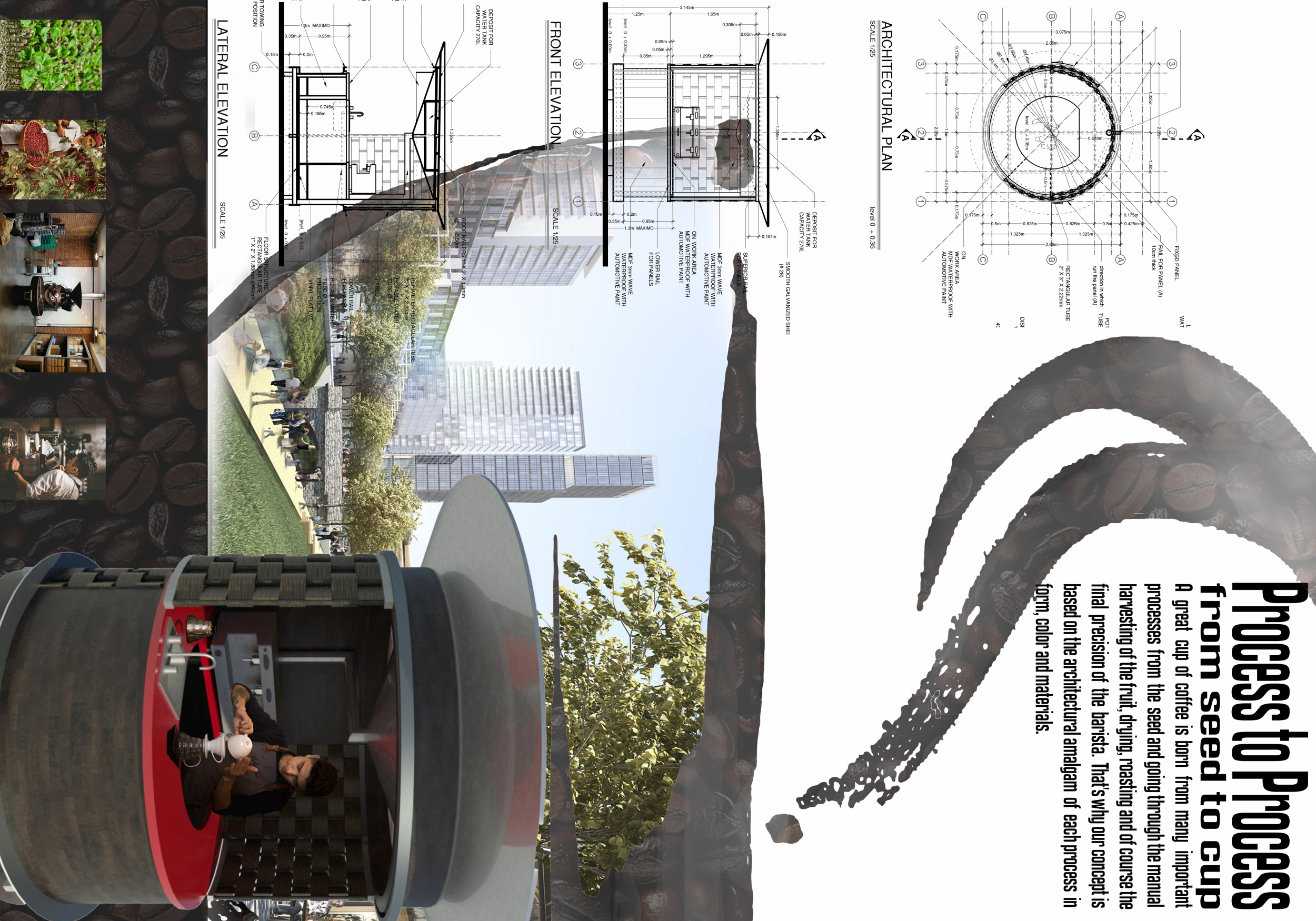 Architecture project // Mdf and Galvanized Elegance in a Compact Coffee ...