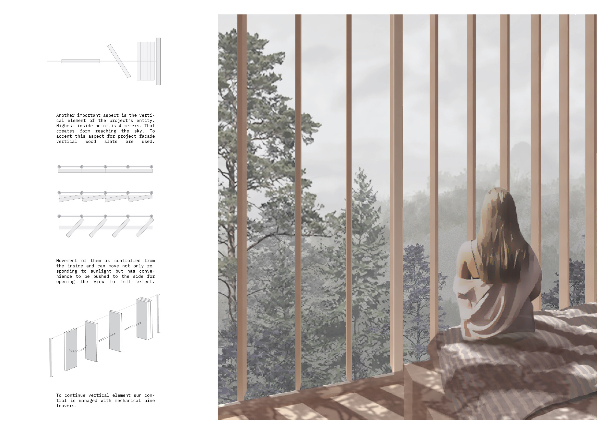 Architecture project // Floating Pine Retreat with Rainwater Harvesting