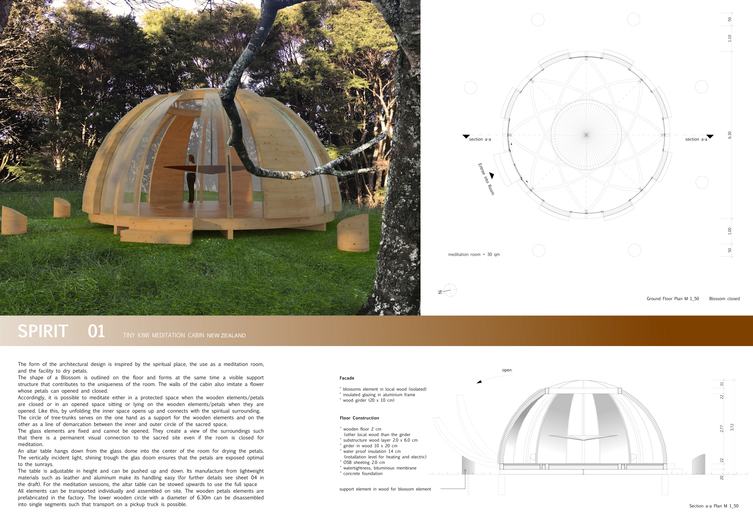 Architecture project // Glass Dome and Local Wood Create a Serene ...