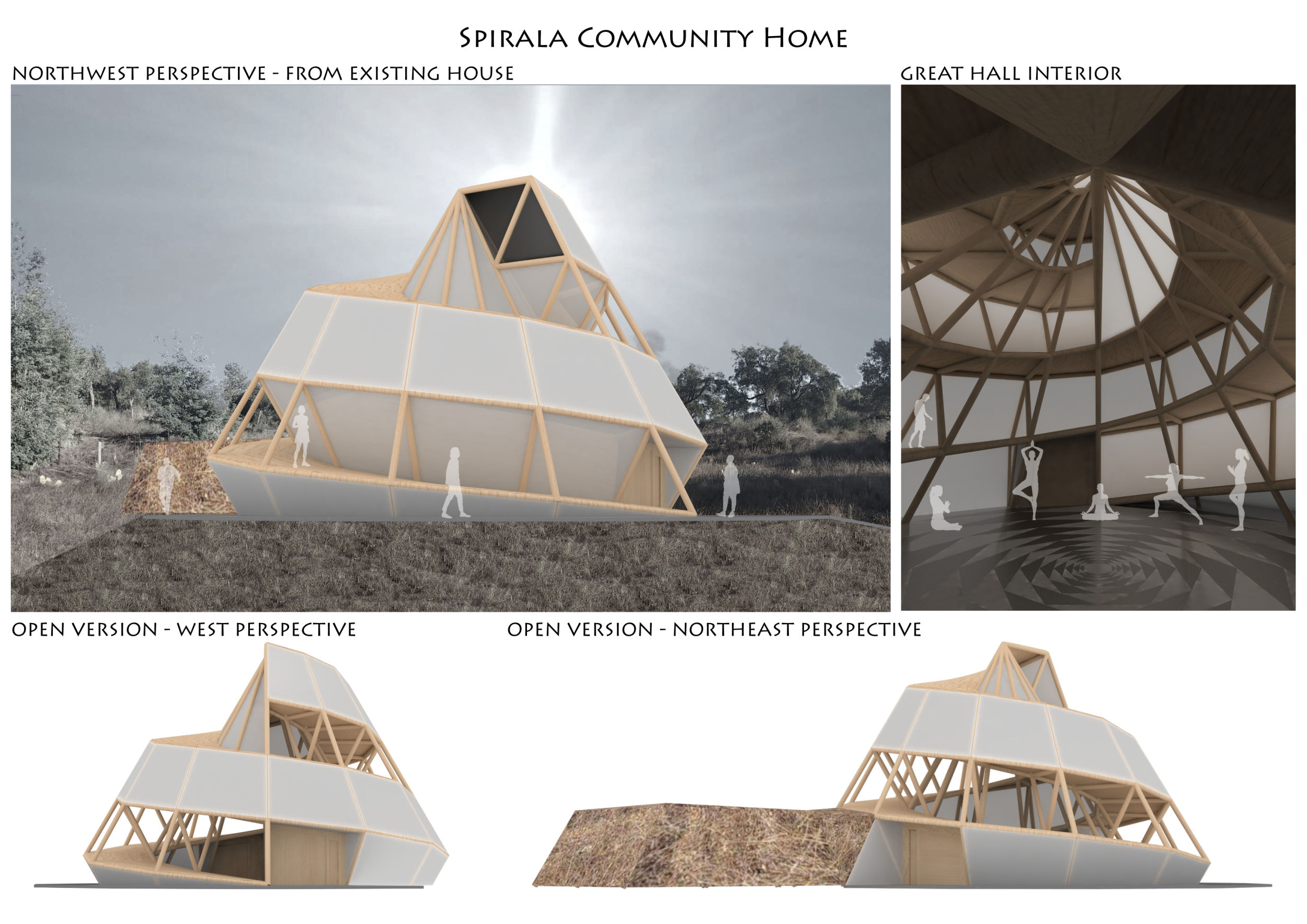 Architecture project // Translucent Cotton Shell and Spiraling Ramp ...