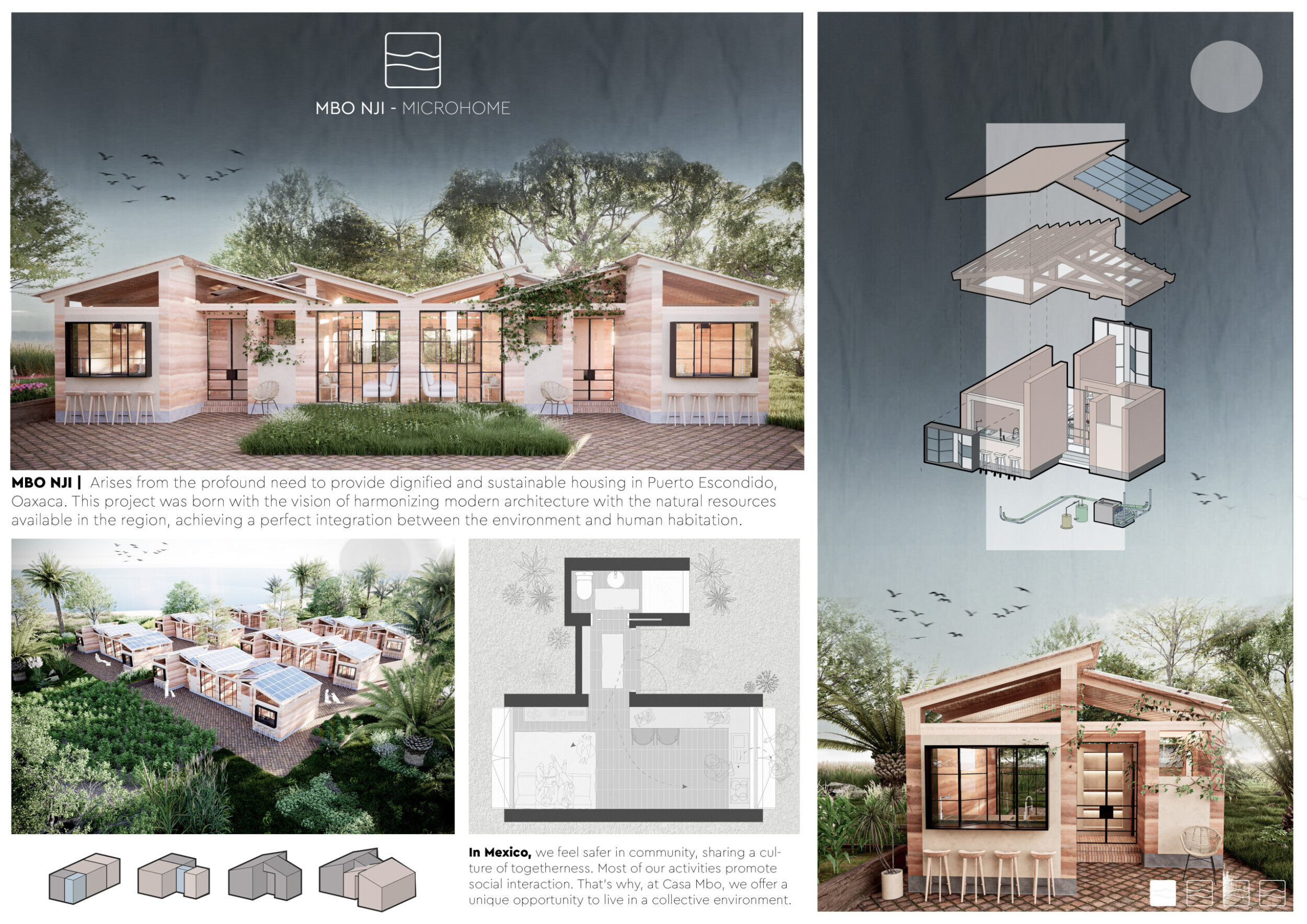 Architecture project // Poured Earth Walls and Modular Clusters in ...