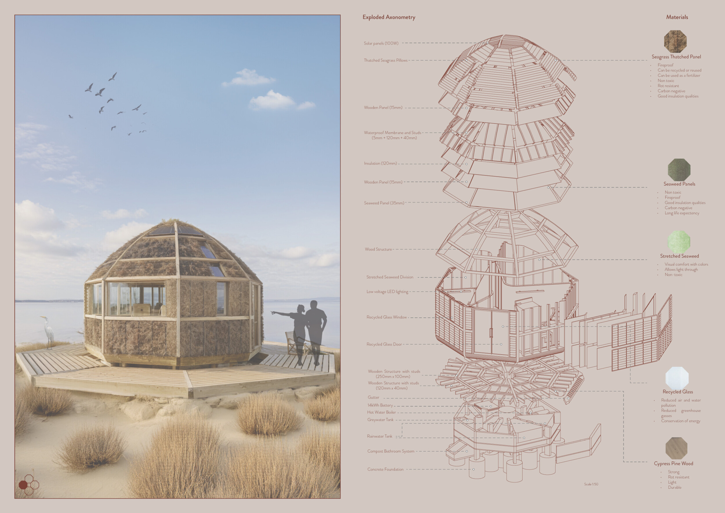 Architecture project // Seaweed Insulation and Cypress Wood Form ...