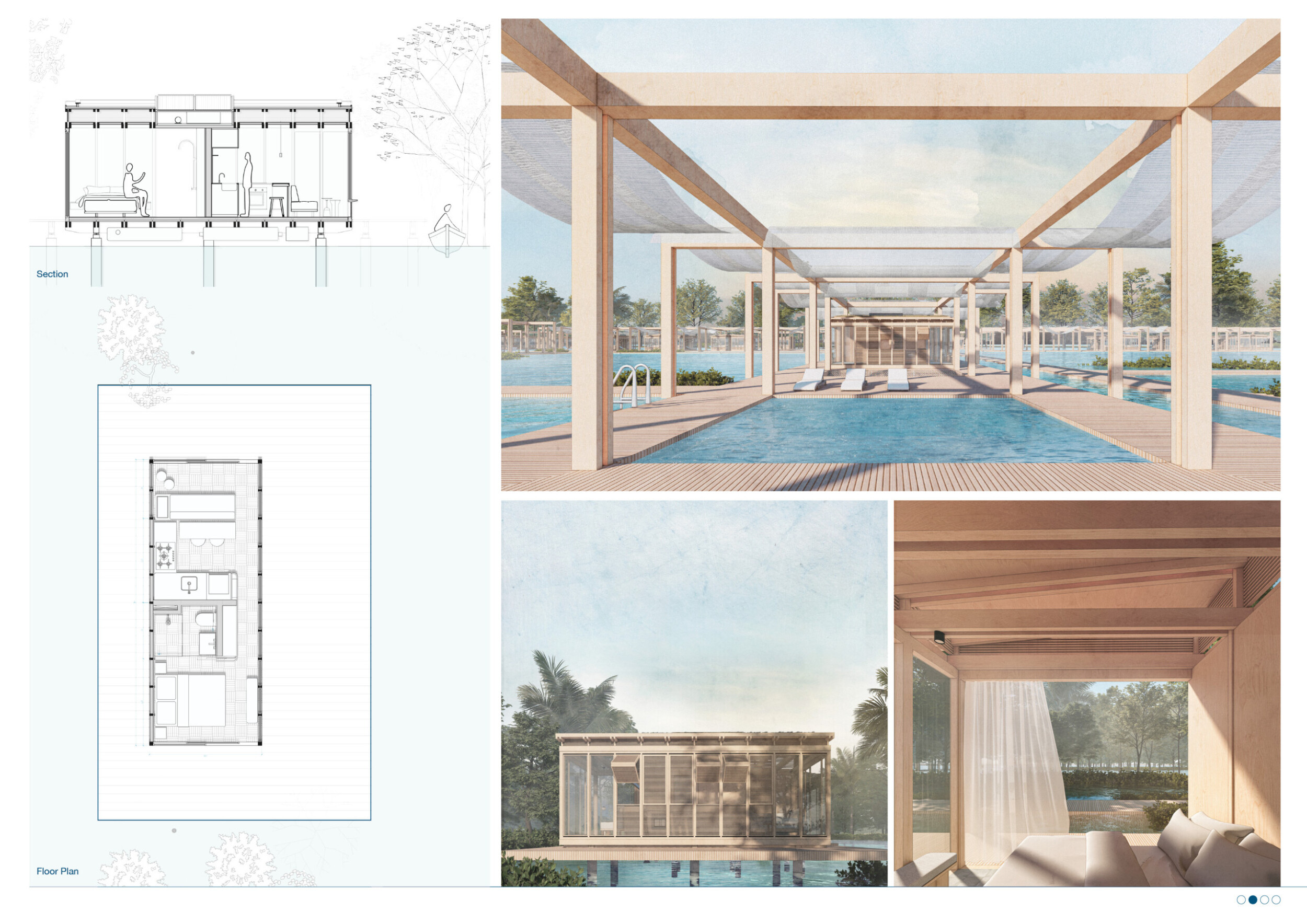 Architecture project // Elevated Housing Crafted from Local Wood with ...