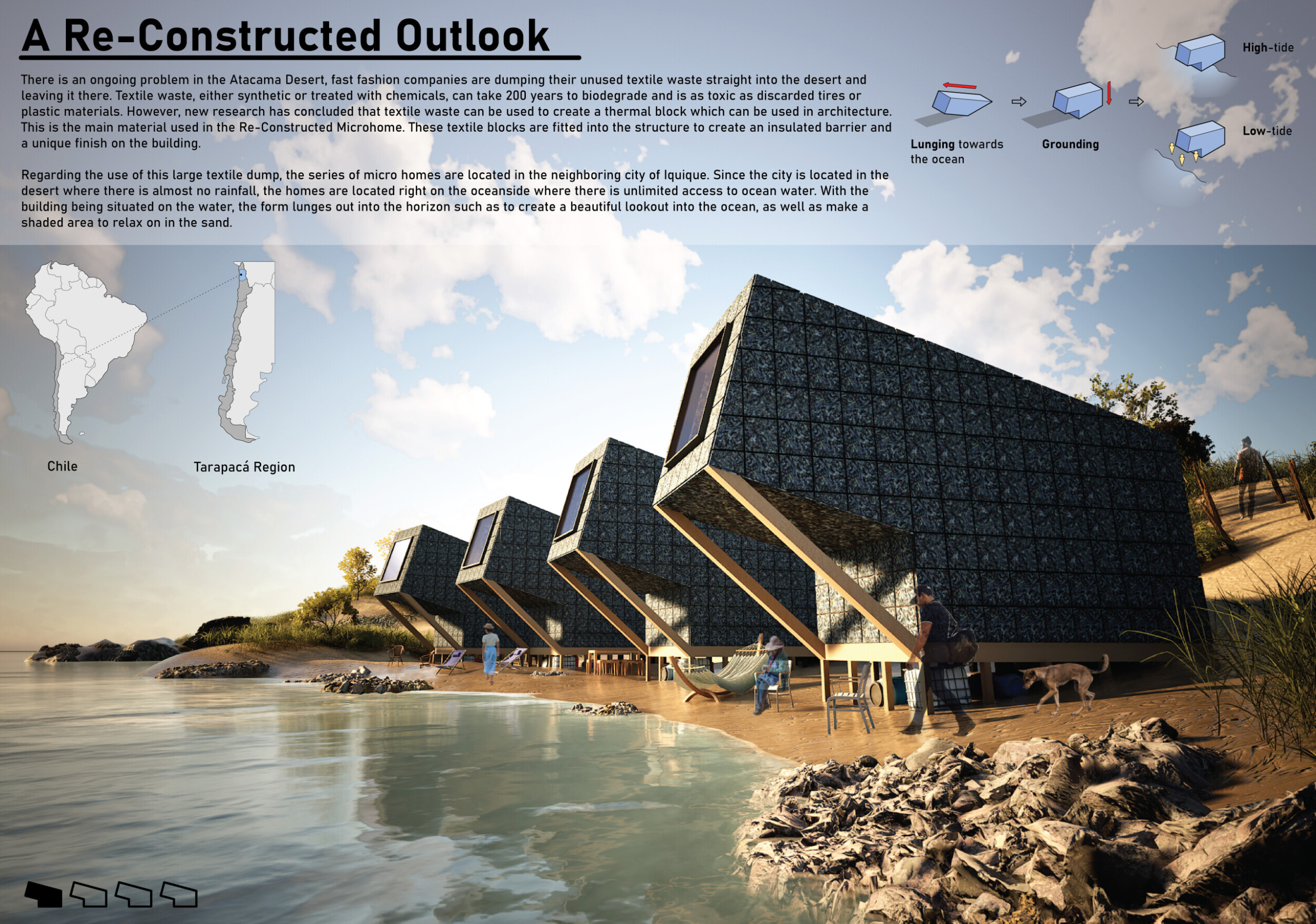 Architecture project // Textile Waste Micro Homes with Ocean Views ...