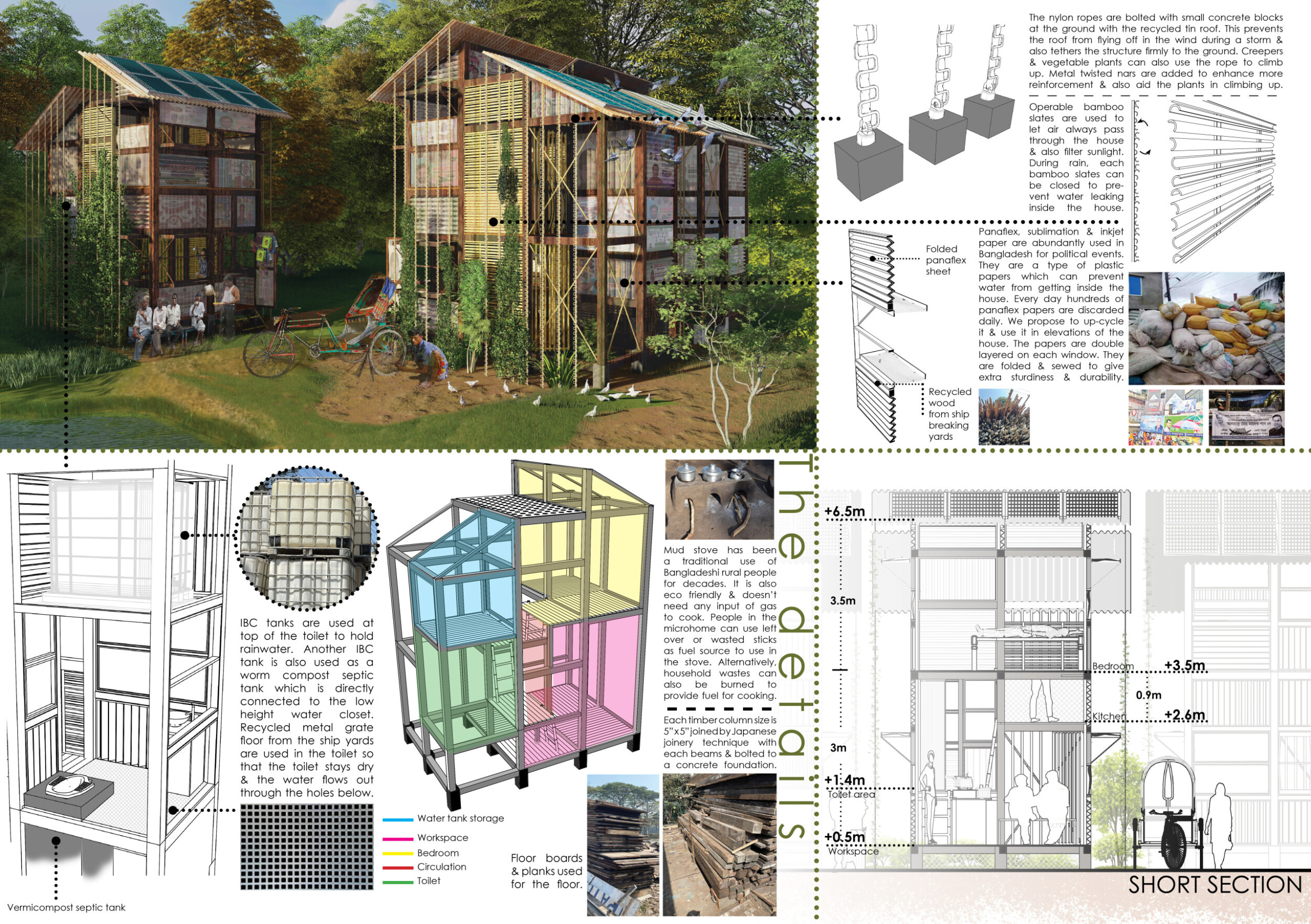 Architecture project // Upcycled Bamboo Screening and Folded Paper ...