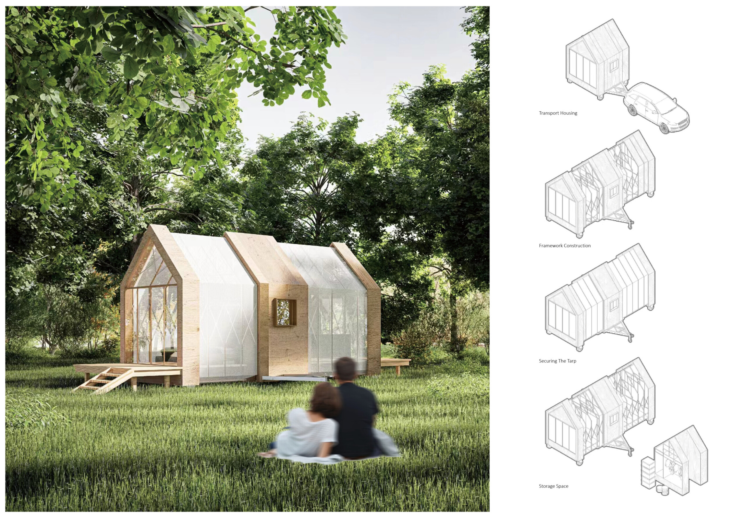 Architecture project // Folding Structure Crafted from Sustainable Wood ...