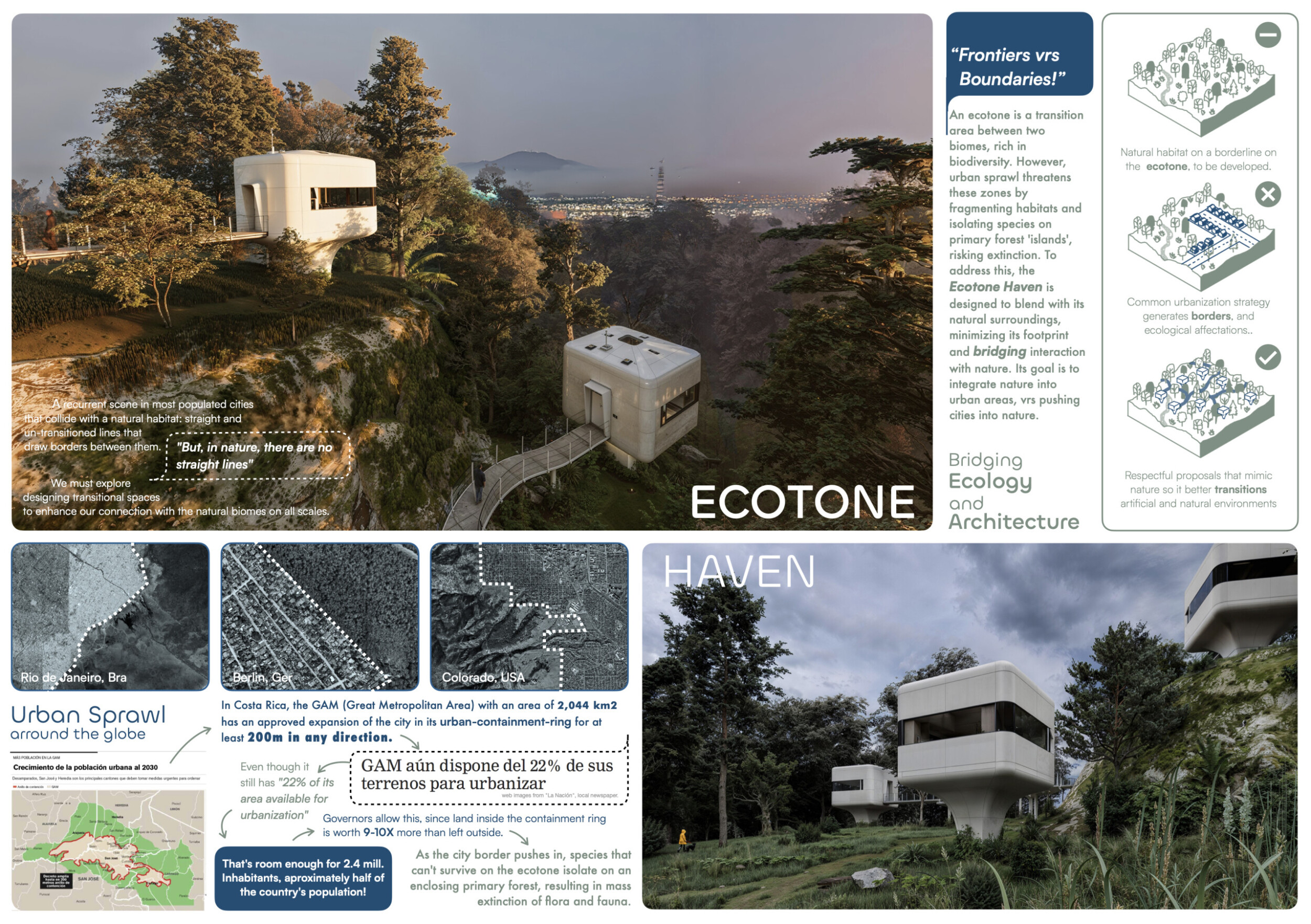 Architecture project // Elevated Living Integrated with Moss Panels and ...