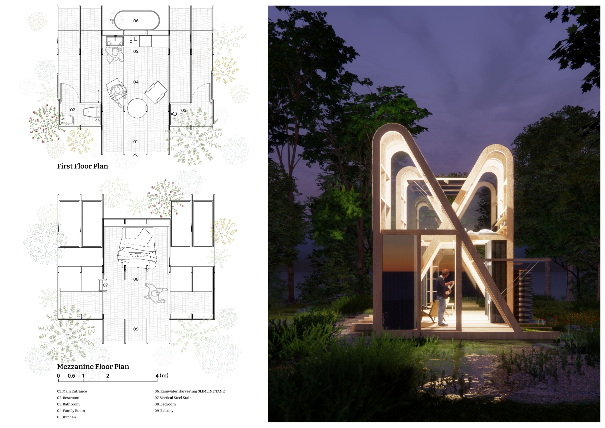 Architecture project // Staggered Cubical Form with Transparent Roofing ...