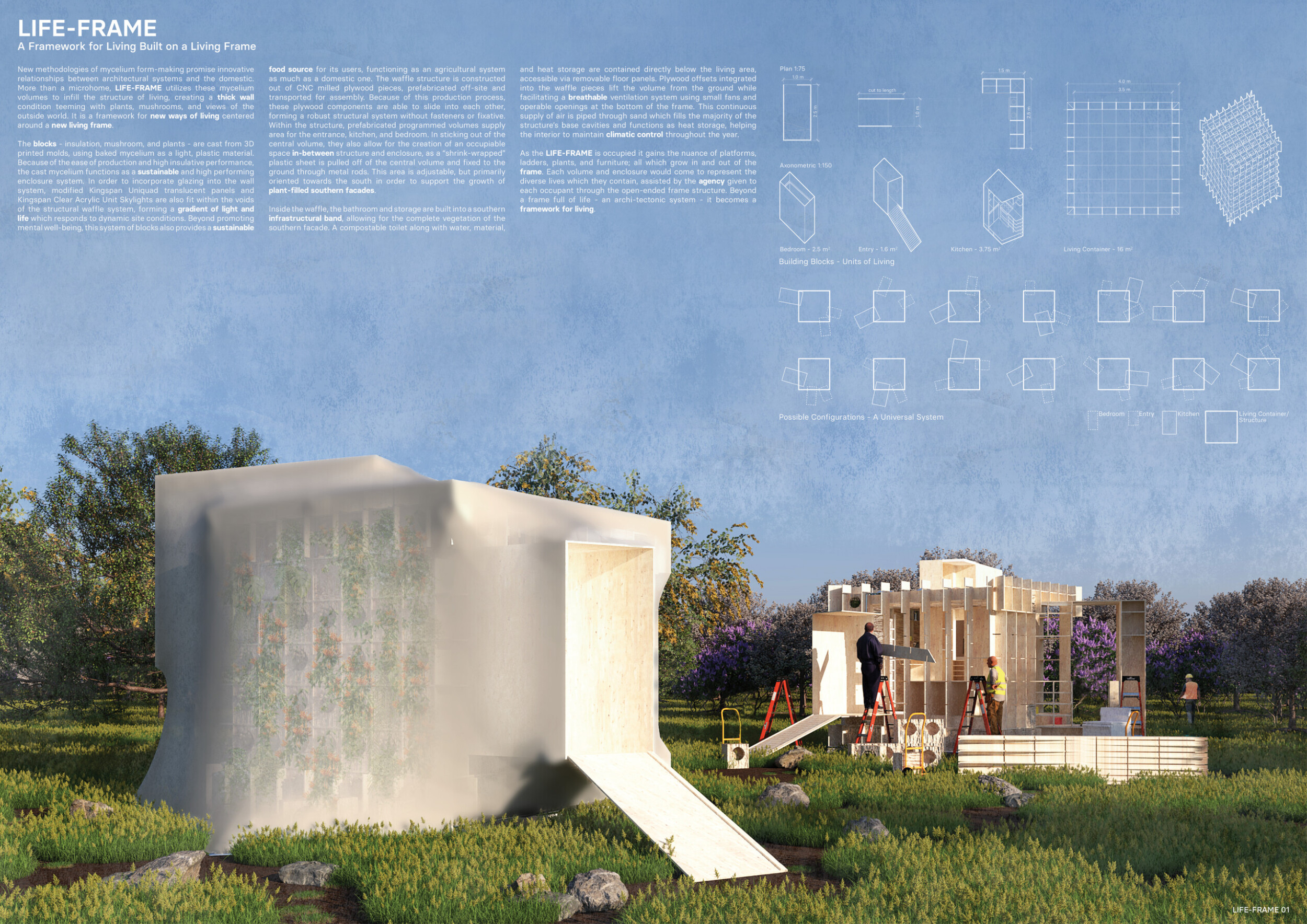 Architecture project // Mycelium Blocks and Vertical Gardens in a ...