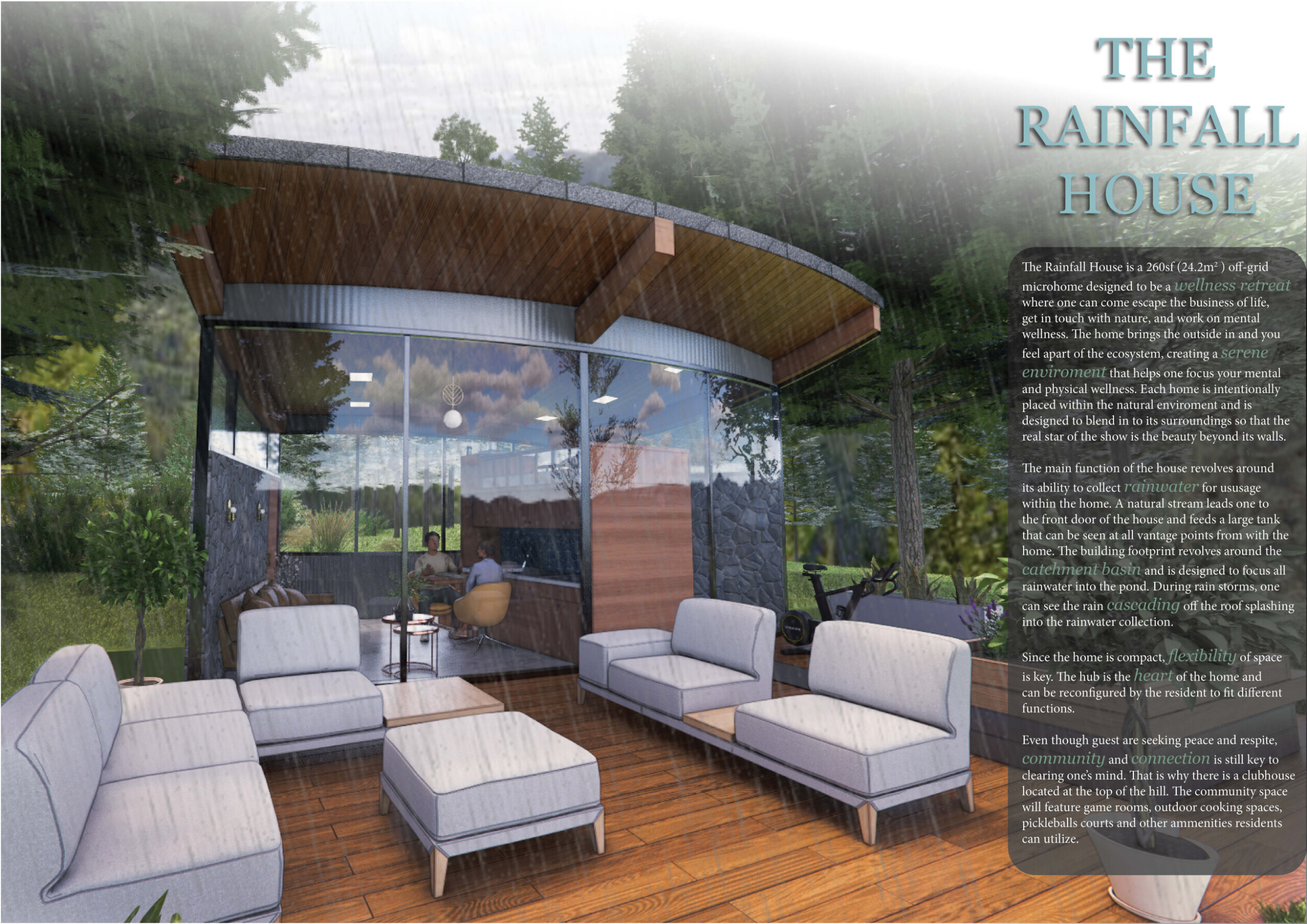 Architecture project // Rainwater Harvesting Retreat with Natural Stone ...