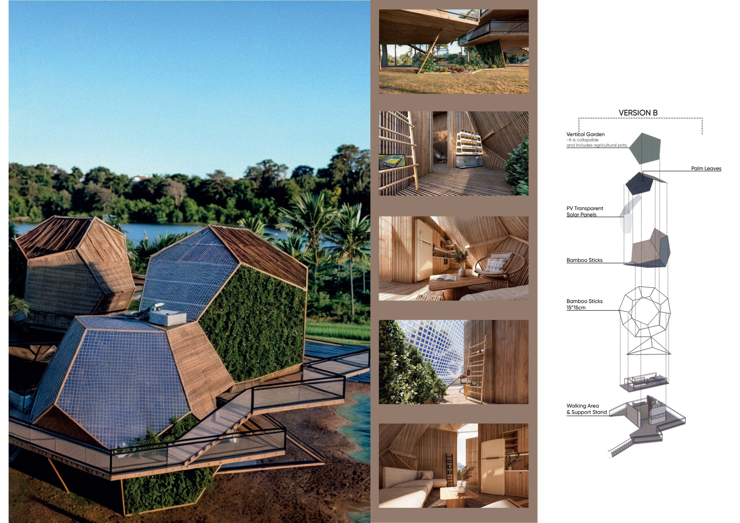 Architecture project // Elevated Bamboo Structure Featuring Vertical ...
