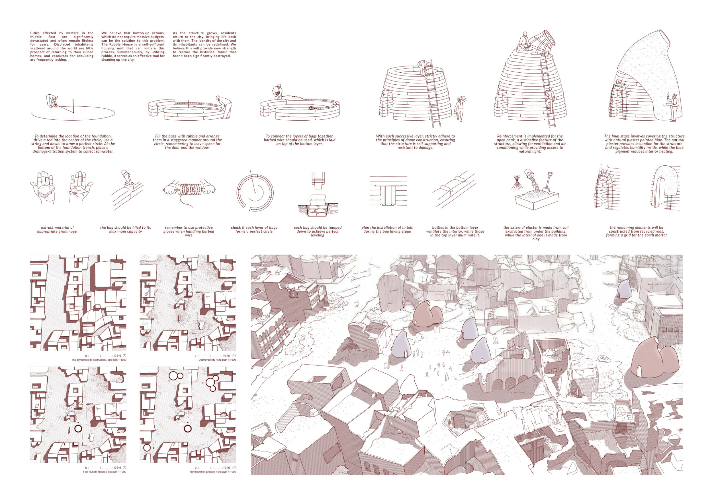 Architecture project // Reclaimed Rubble and Clay Structures Creating ...