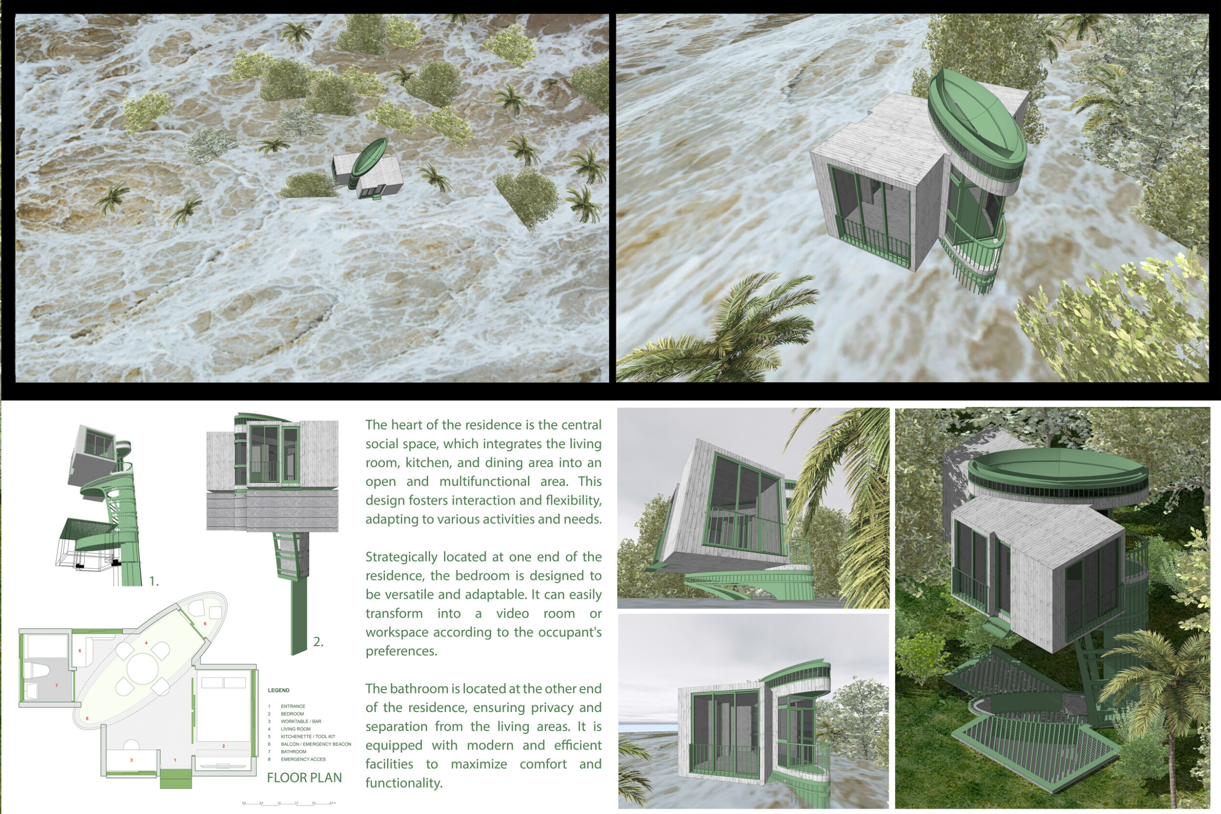 Architecture project // Hydraulic Lift Residence with Cross-Laminated ...