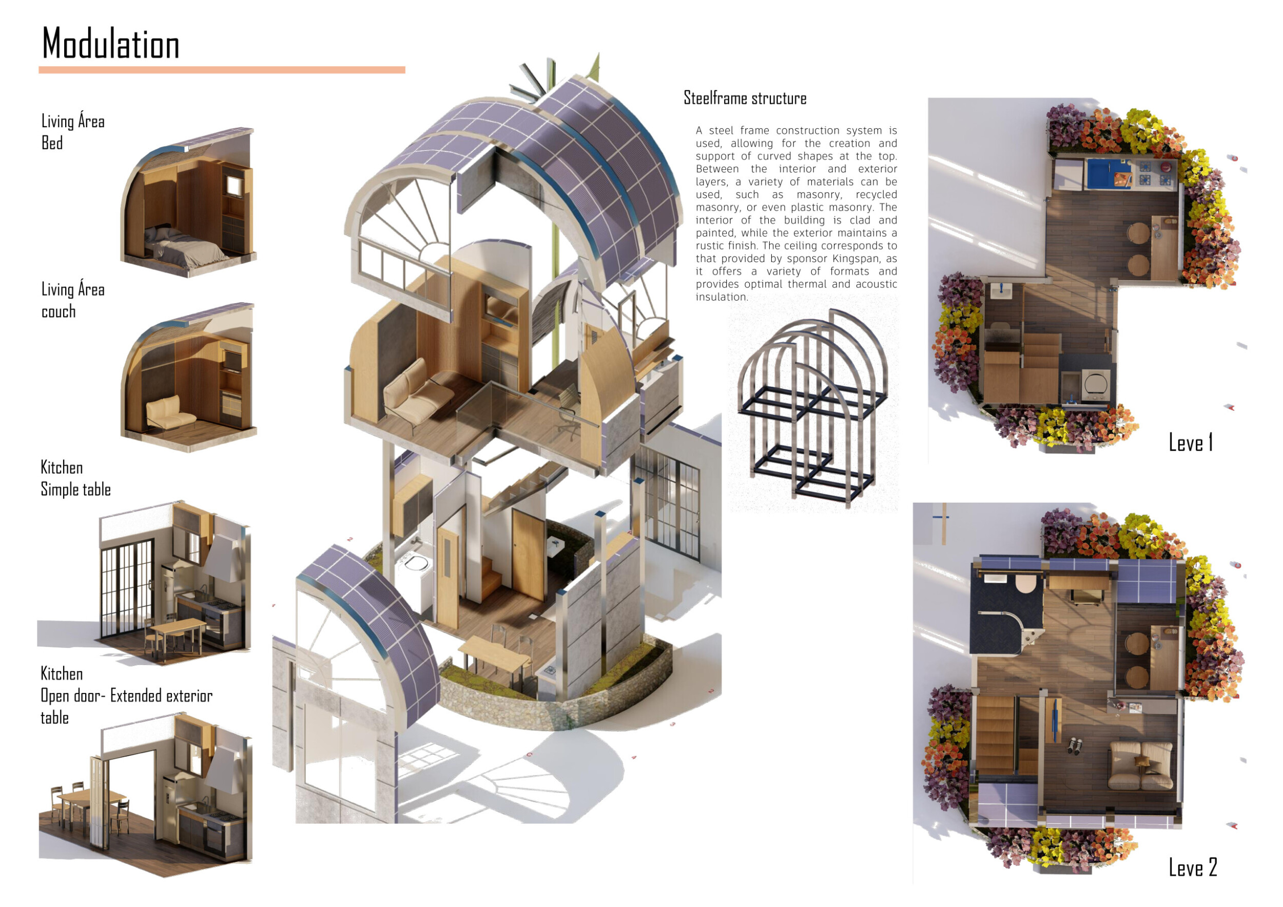 Architecture project // Curvilinear Roof Integrated with Solar Tiles ...