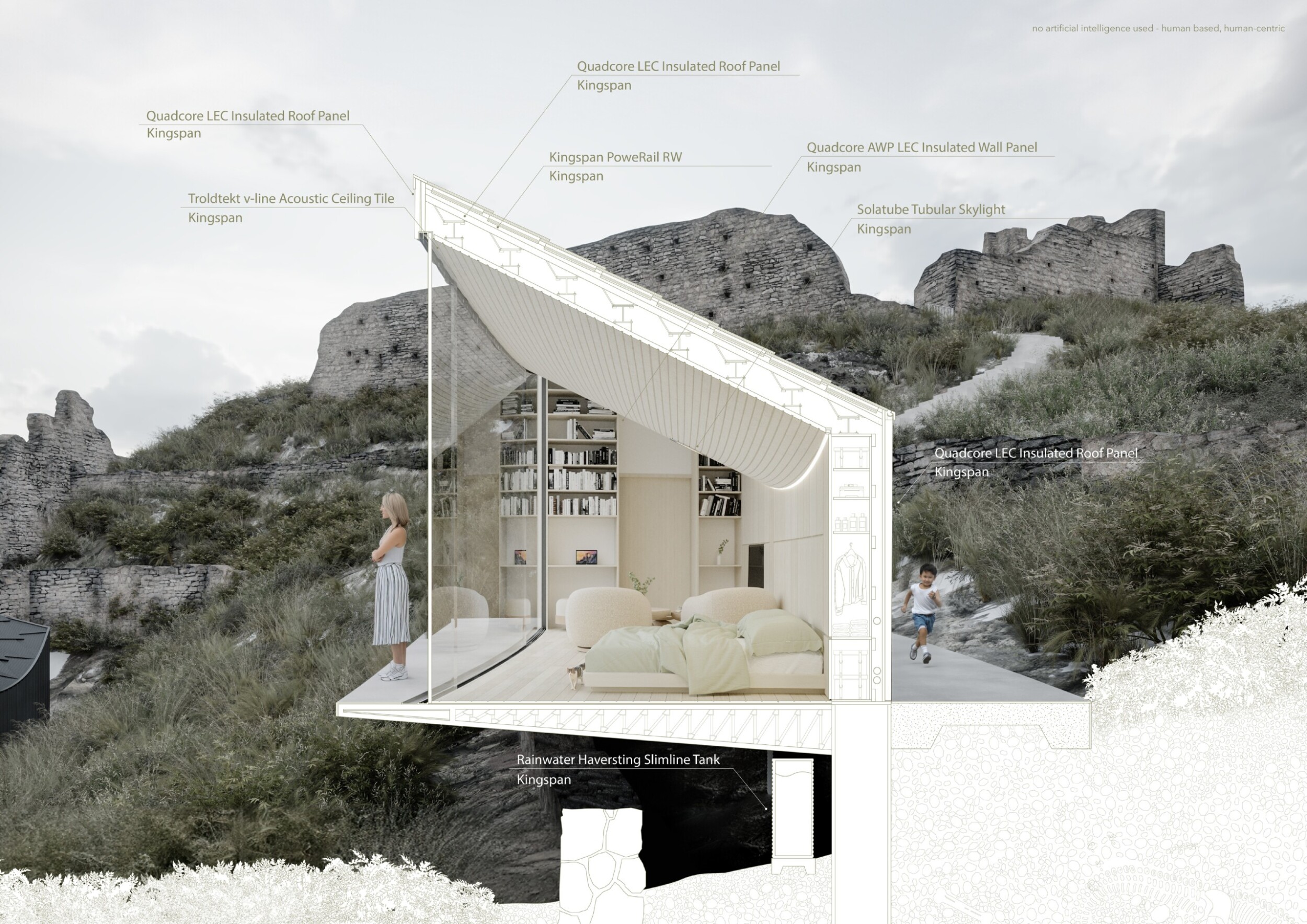 Architecture project // Biophilic Design with Parabolic Roof and ...