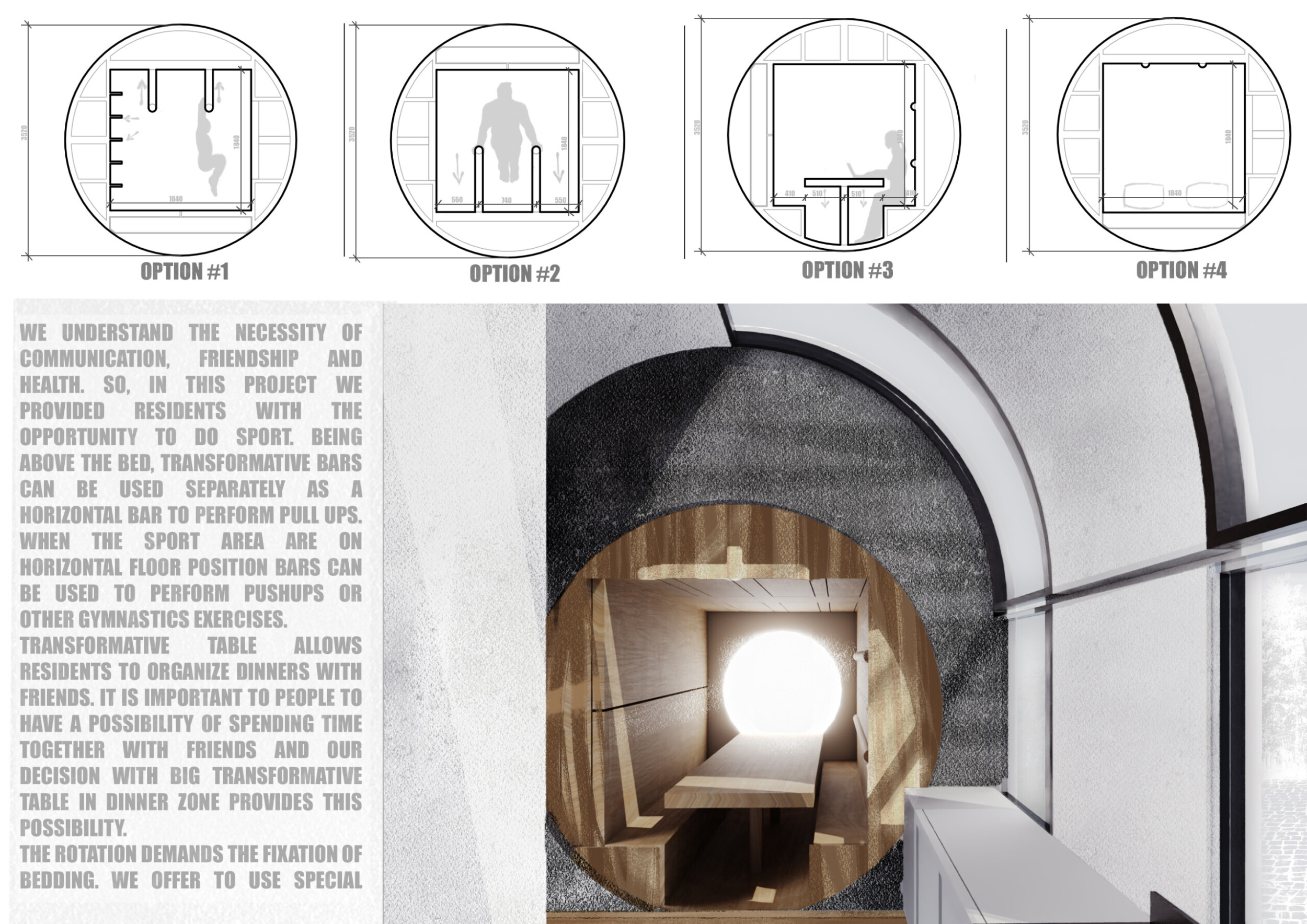 Architecture project // Cylindrical Design with Transformable Spaces ...