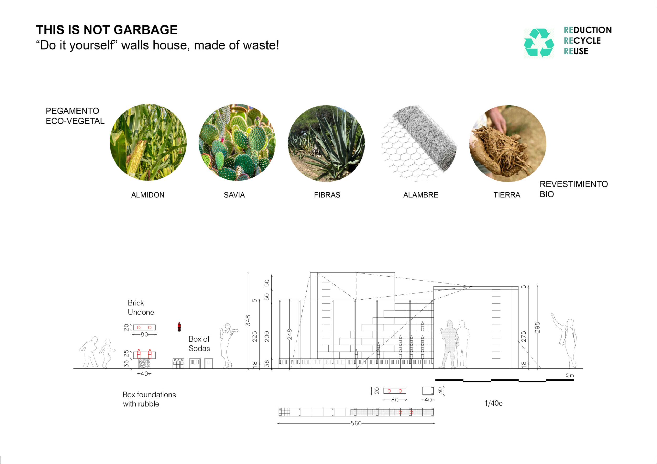 Architecture project // Repurposed Bottles and Natural Materials Create ...
