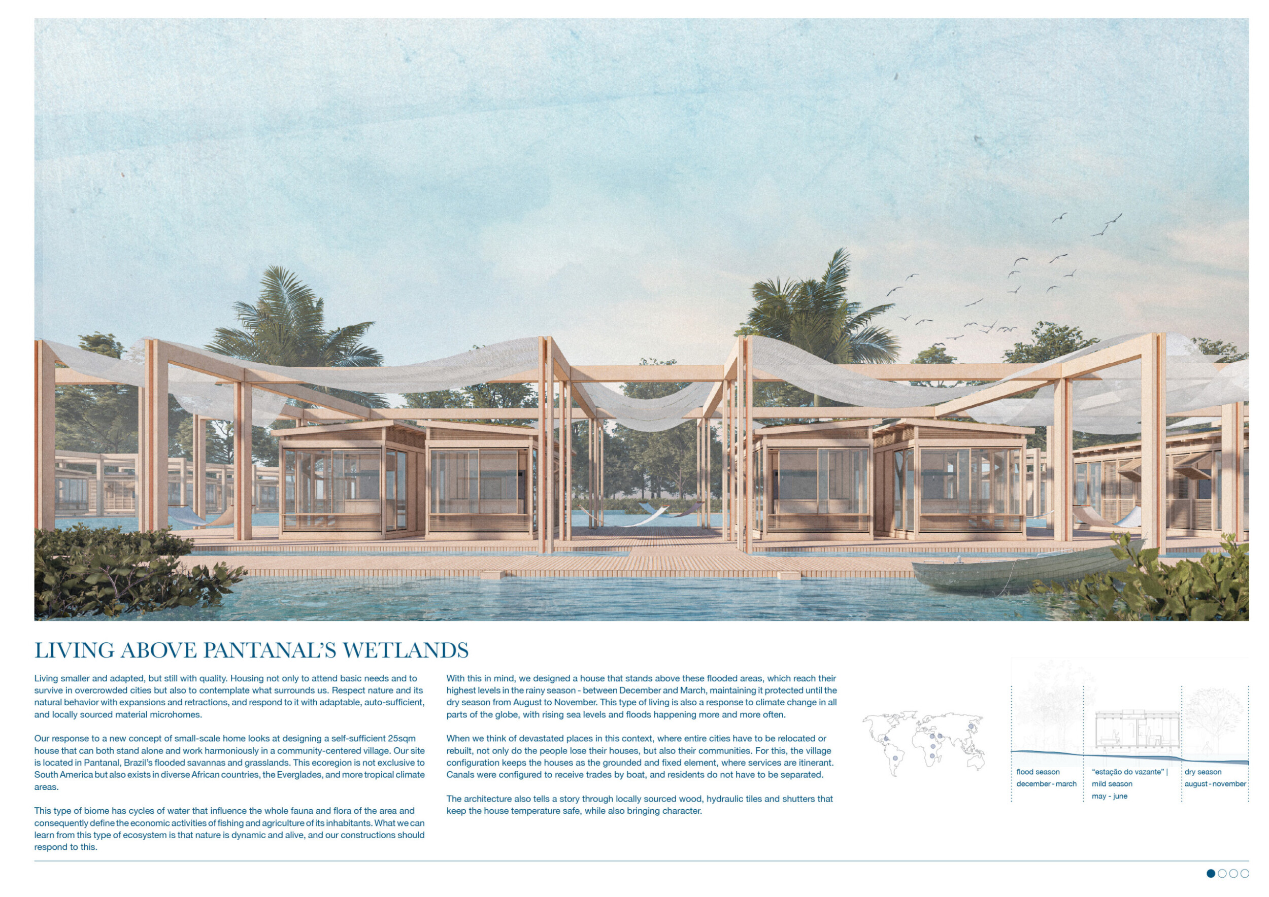 Architecture project // Elevated Housing Crafted from Local Wood with ...