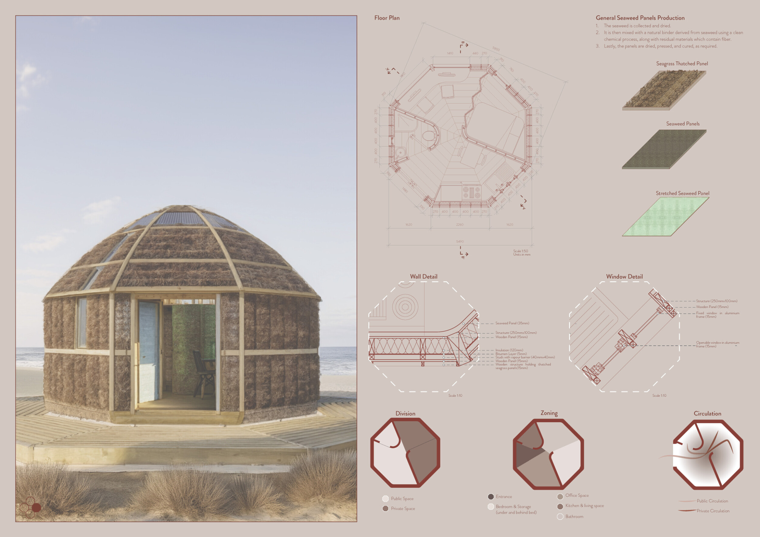 Architecture project // Seaweed Insulation and Cypress Wood Form ...