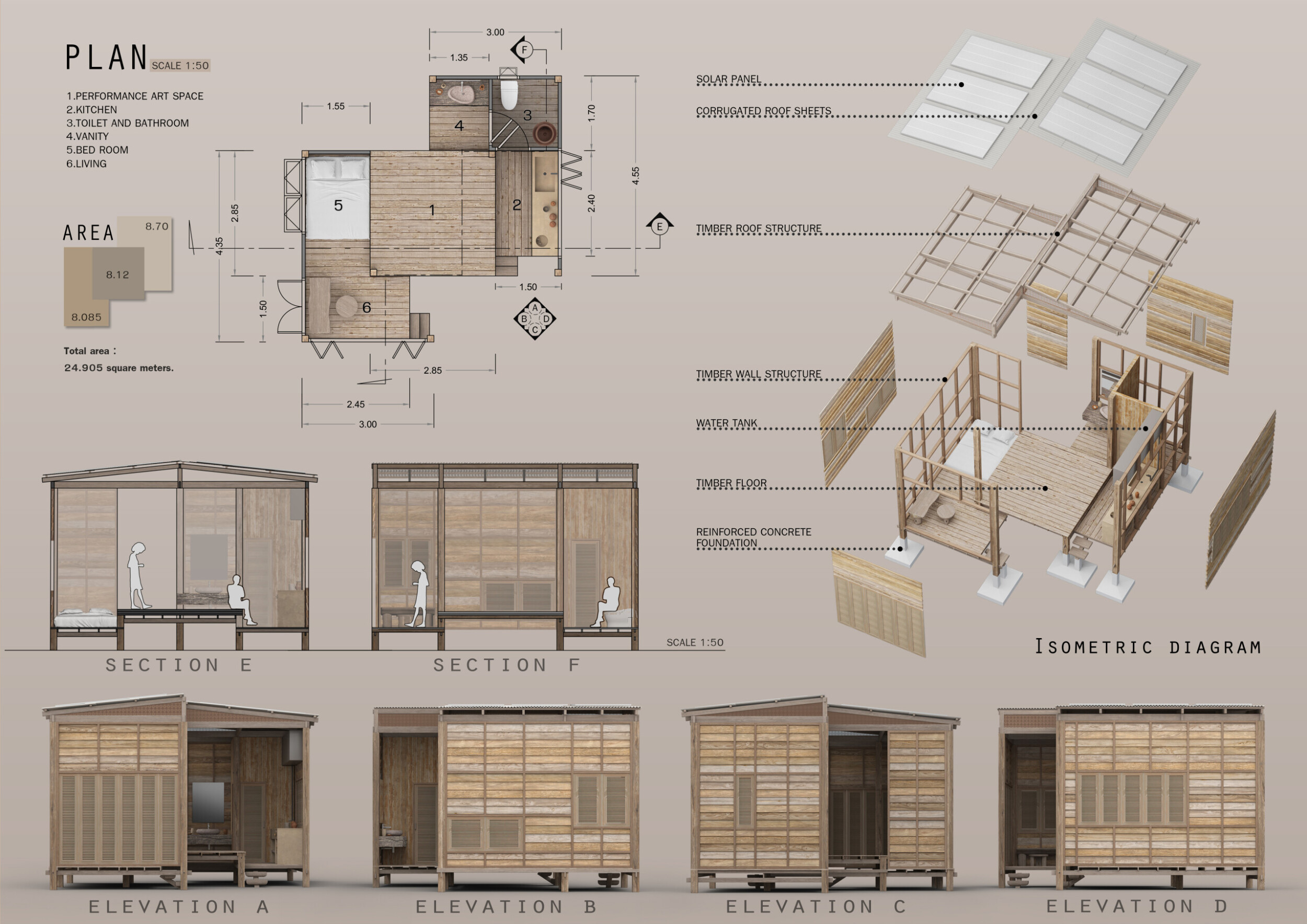 Architecture project // Charred Wooden Shingles and Modular Timber ...