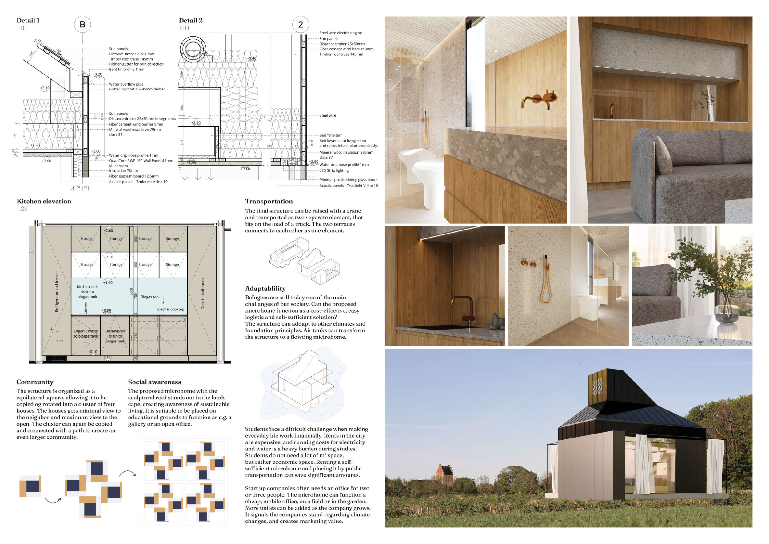Architecture project // Sculptural Roof Design with Biogas Integration ...