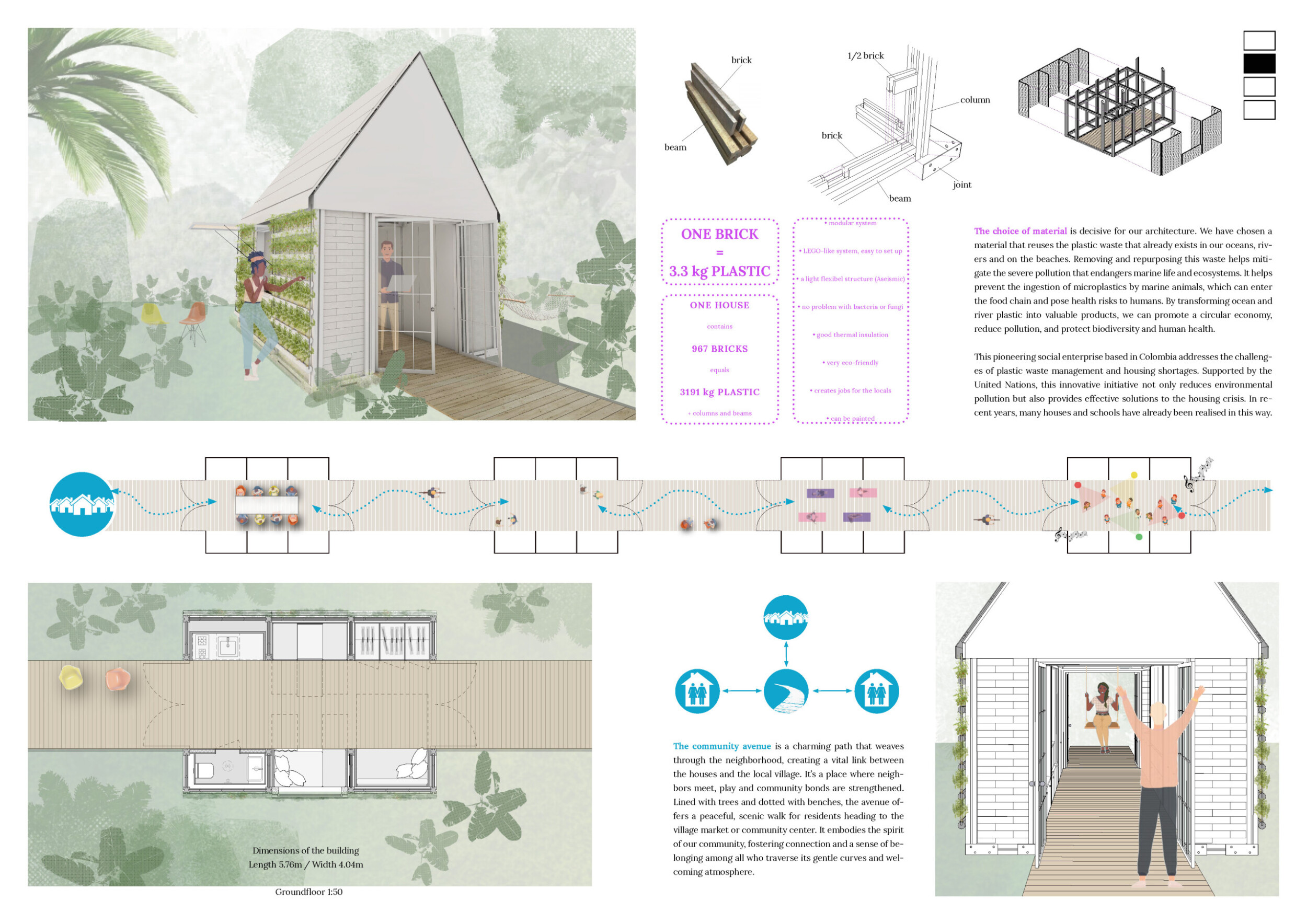 Architecture project // Plastic Brick Community Center Enhanced by ...