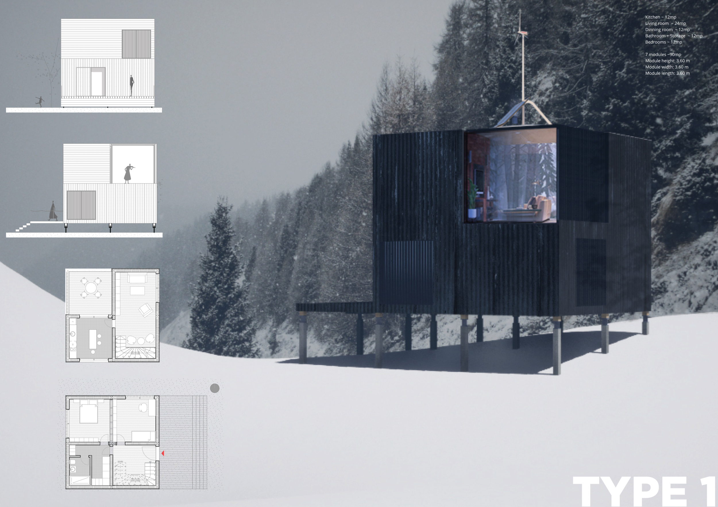 Architecture project // Glass Modules and OSB Structure in Sustainable ...