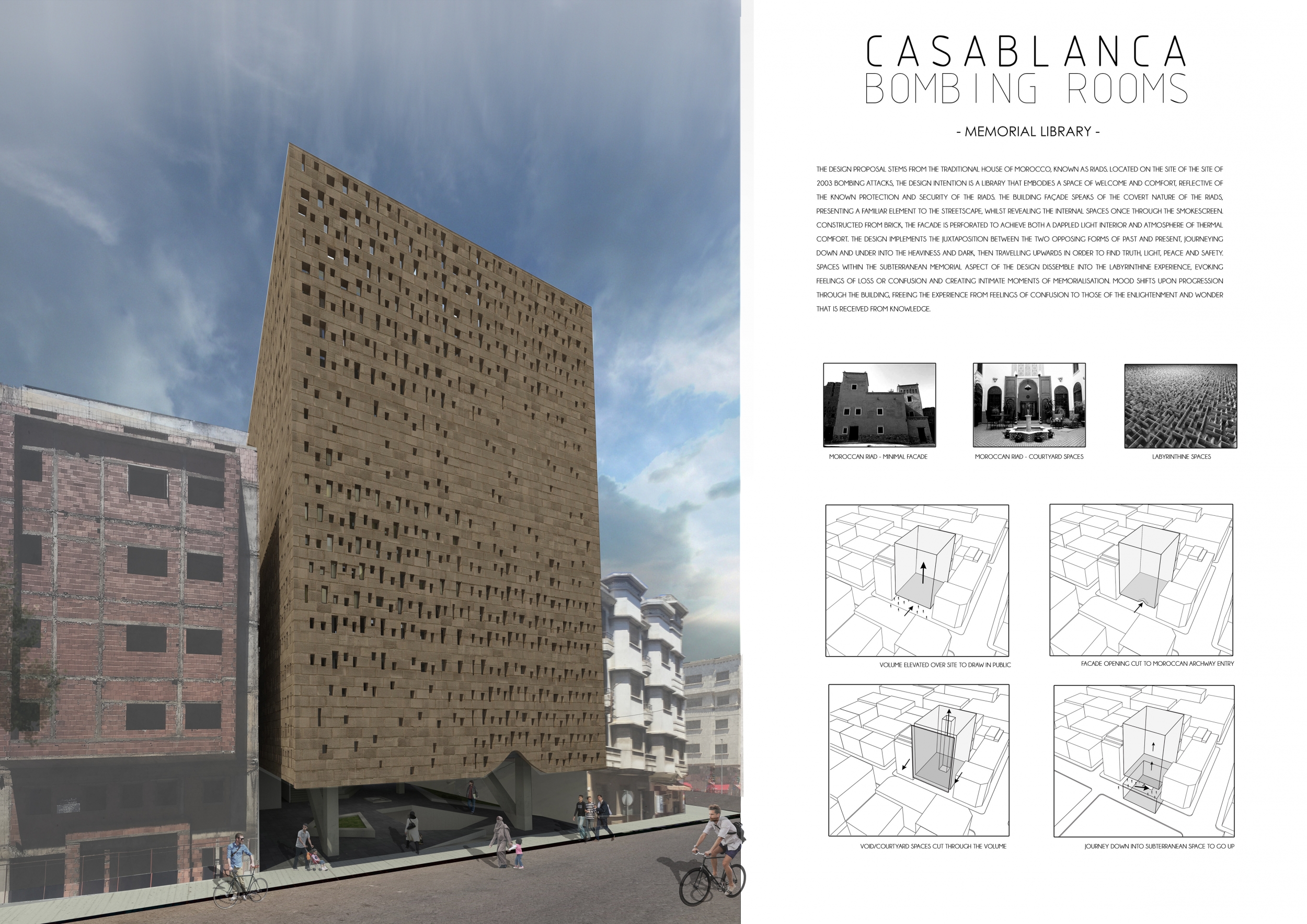 Architecture project // Perforated Brickwork and Vertical Courtyards in ...