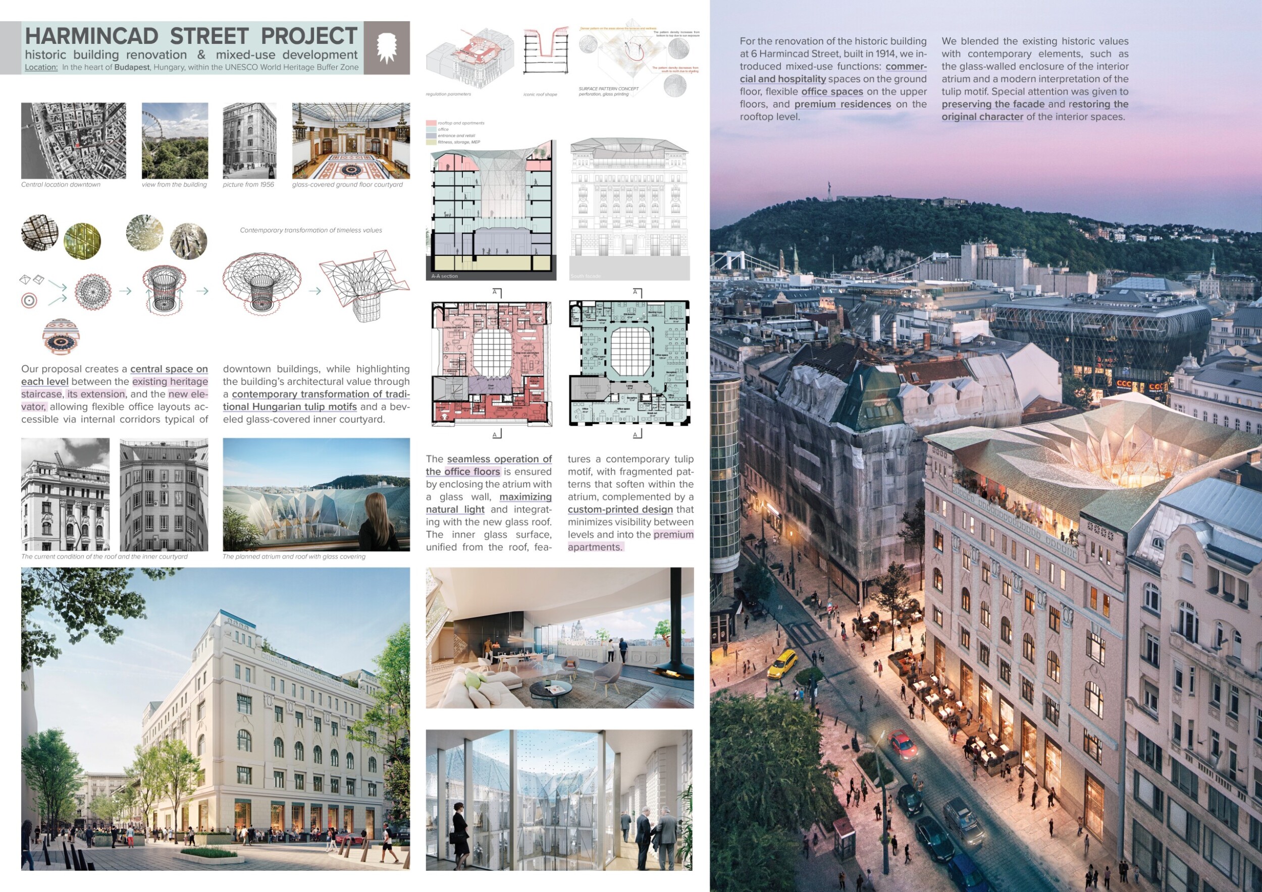 Architecture project // Glass Enclosed Atrium Highlighting Historical ...