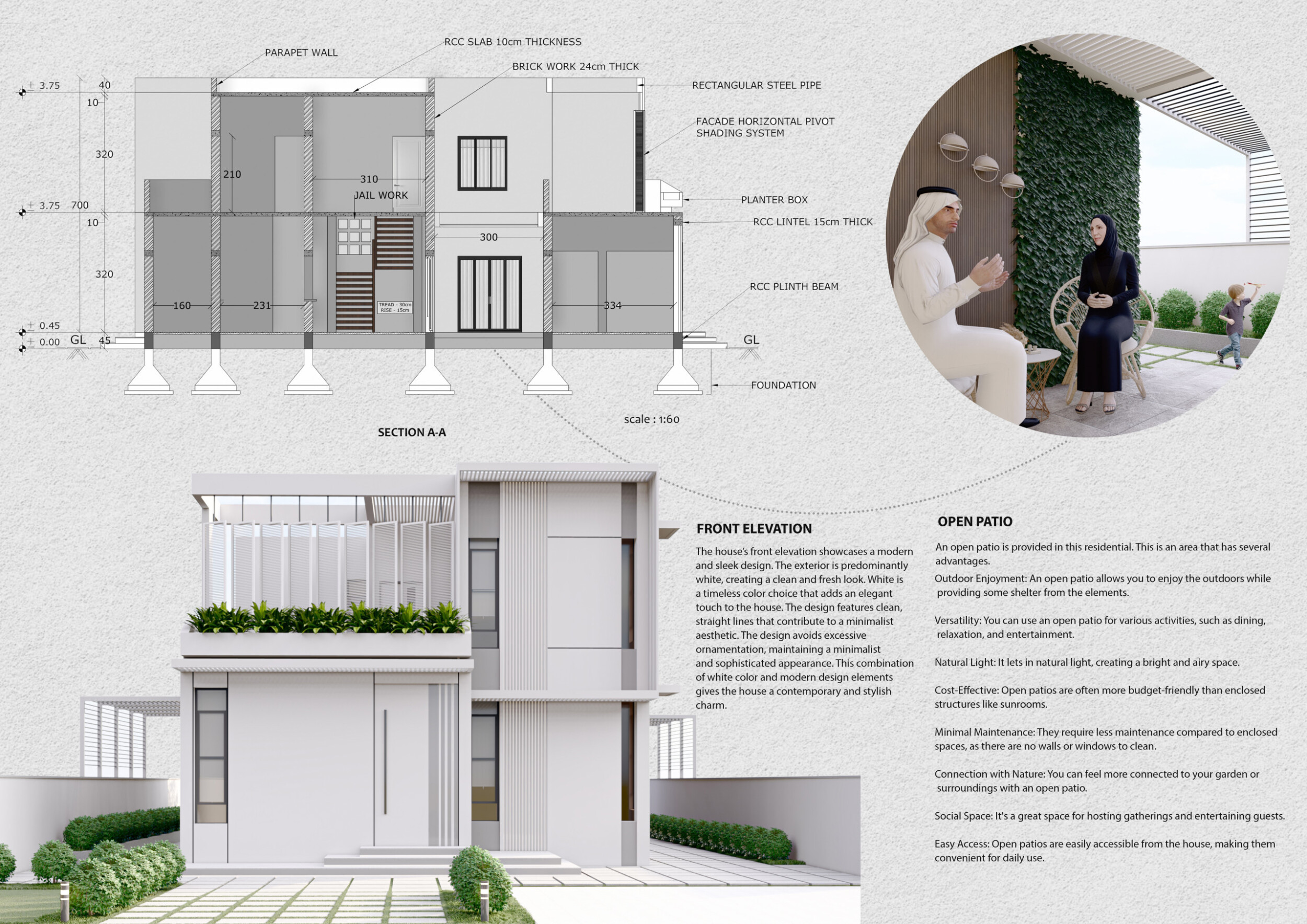 Architecture project // Horizontal Shading Systems and Porotherm Walls ...