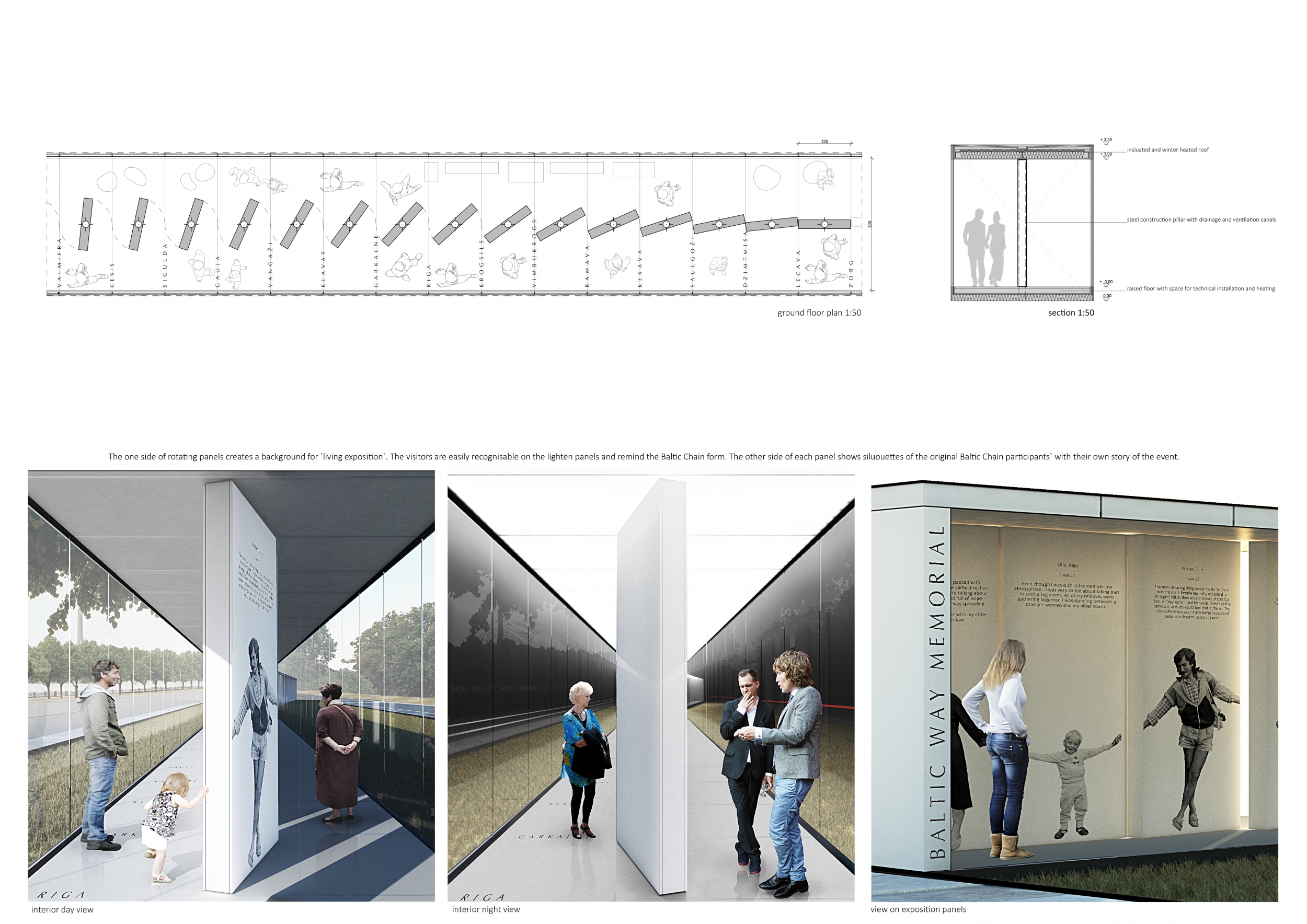 Architecture project // Dynamic Exhibition Space with Rotating Panels ...