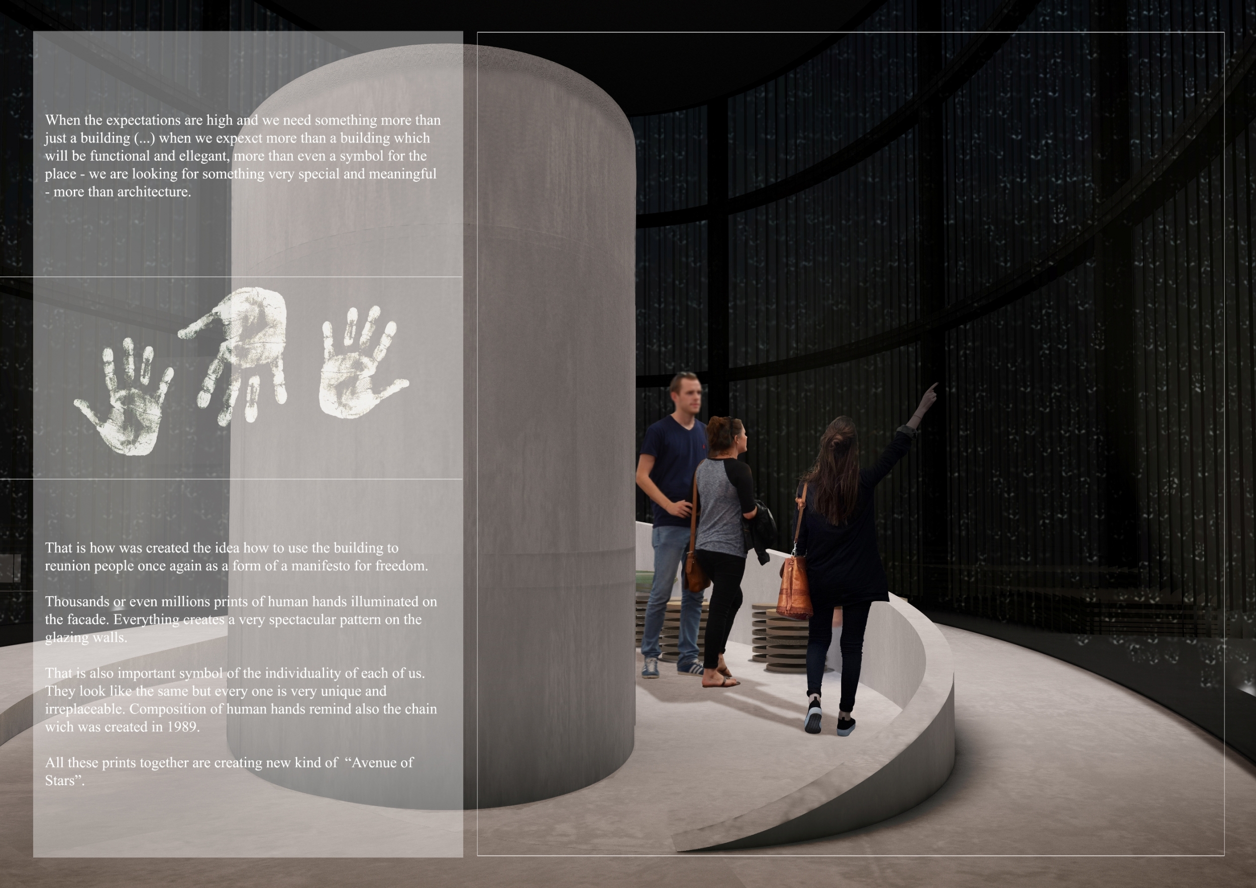 Architecture project // Translucent Glazing and Handprint Motifs ...