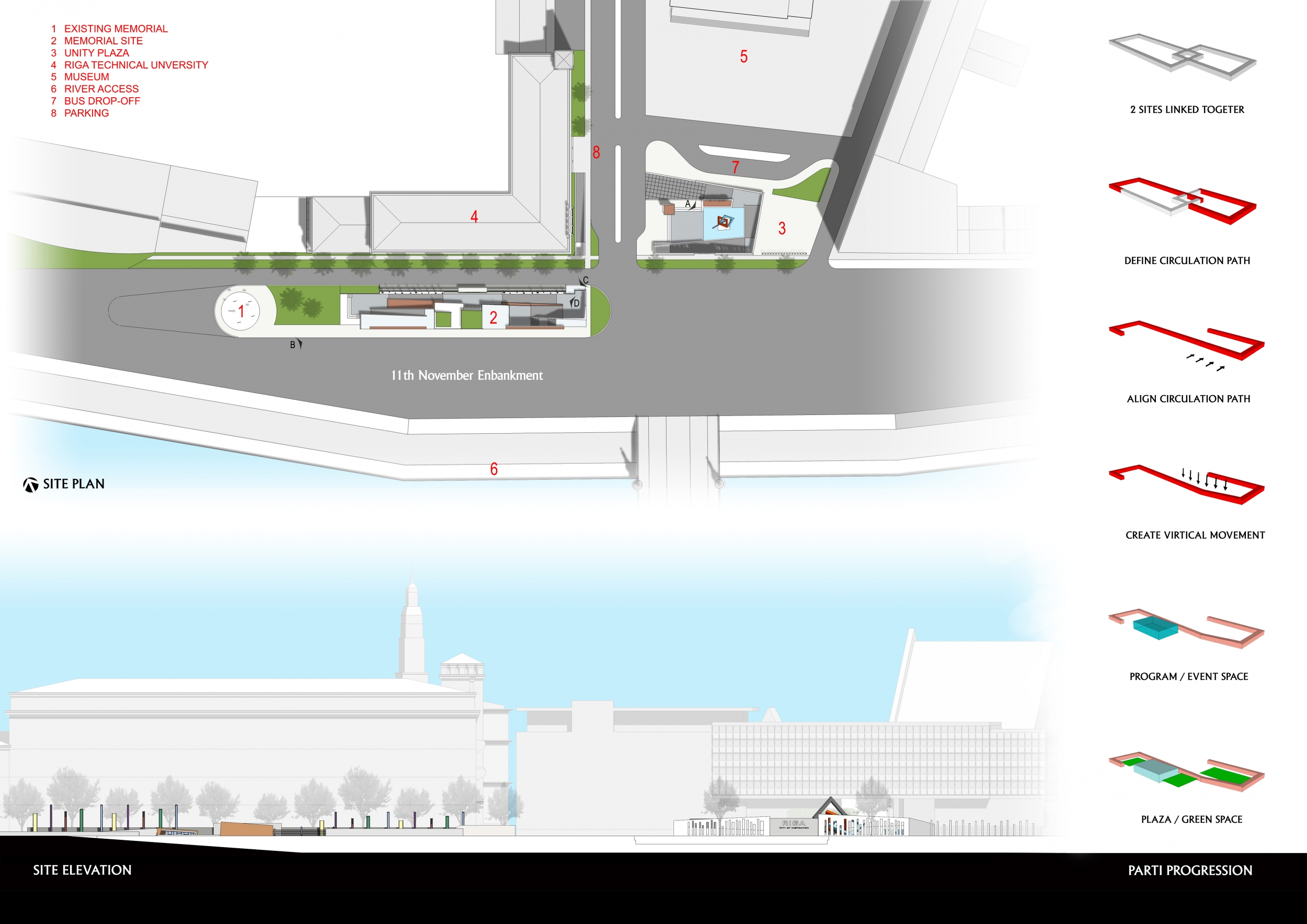 Architecture project // Reflective Pillars and Subterranean Pathways in ...