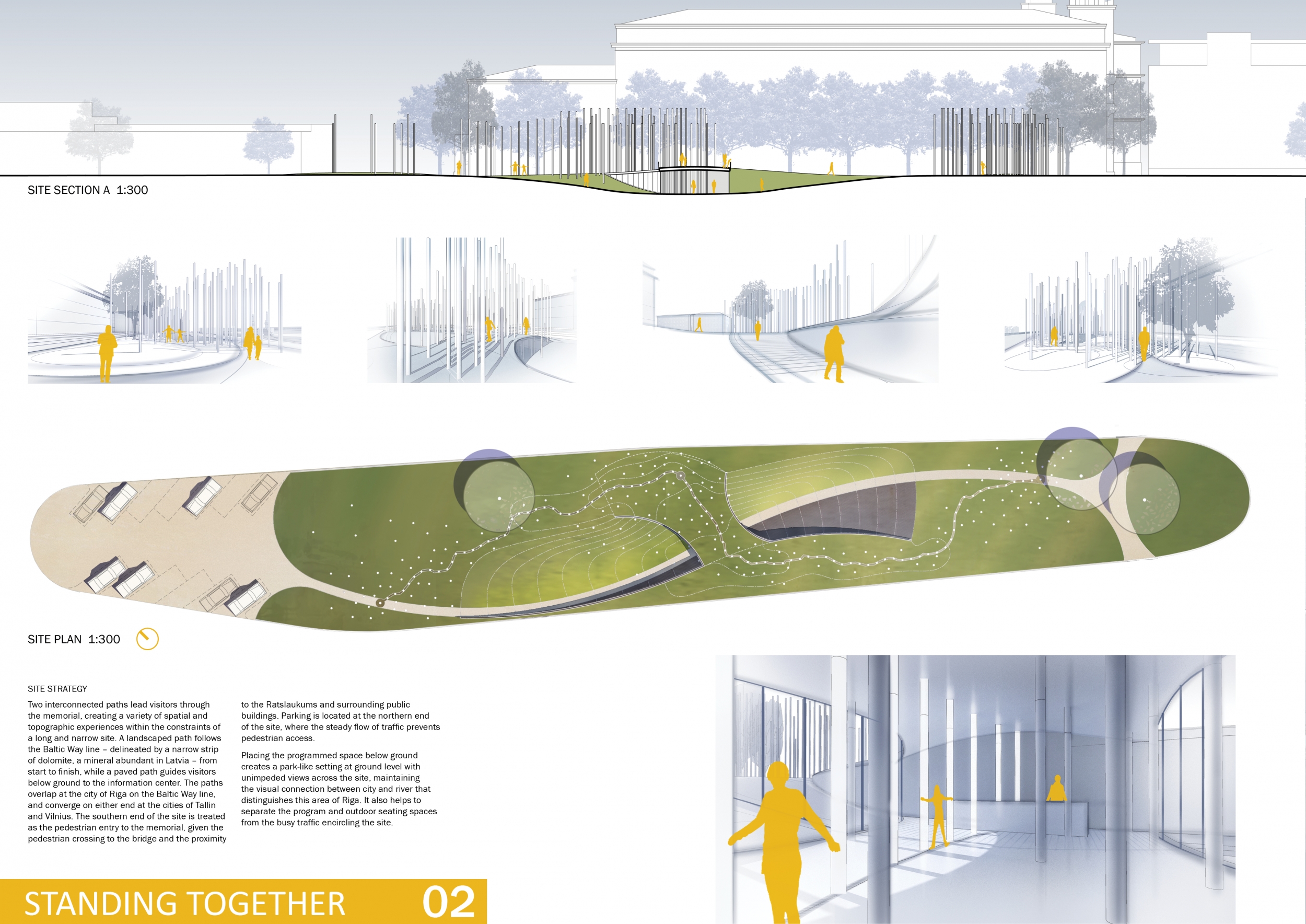 Architecture project // Vertical Steel Columns Framing a Reflective ...