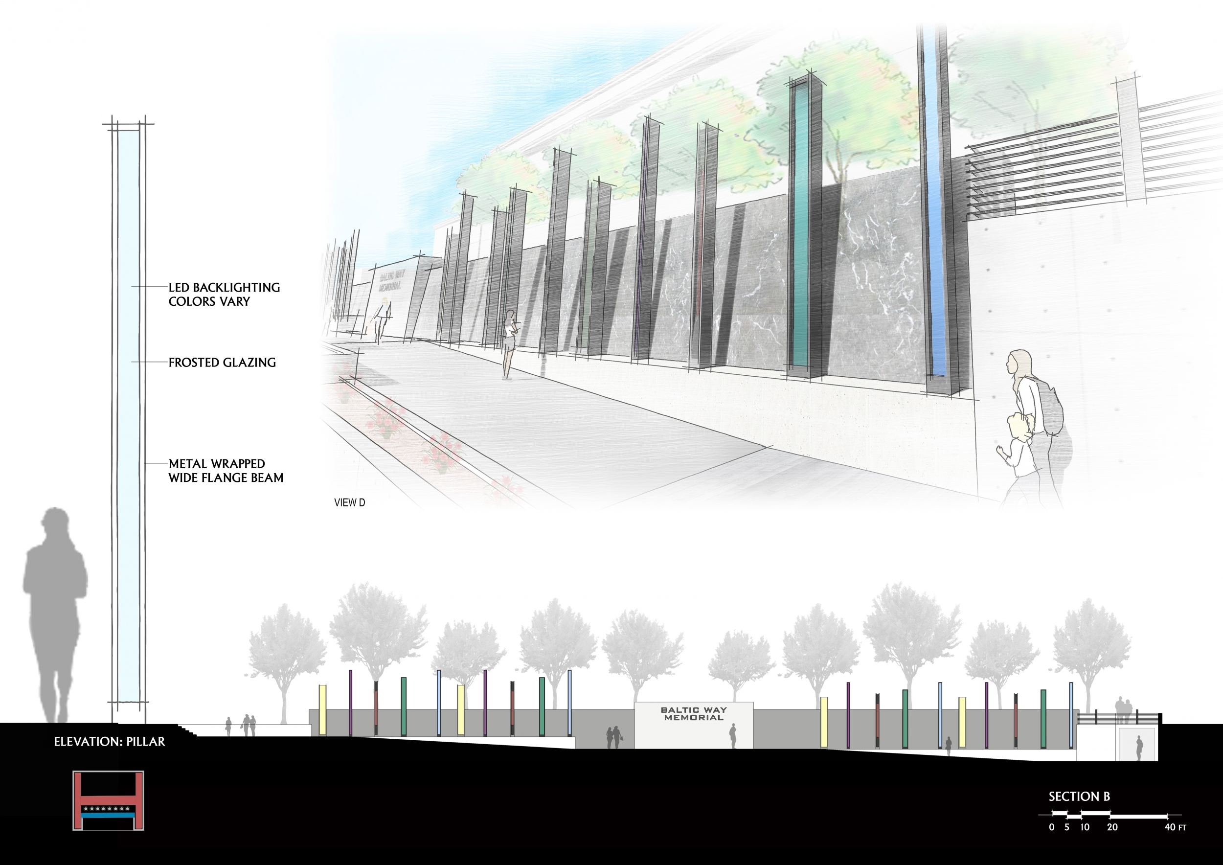 Architecture project // Reflective Pillars and Subterranean Pathways in ...