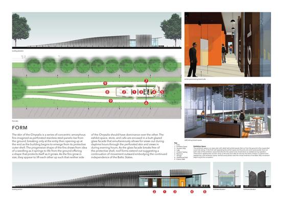 Architecture project // Suspended Metal Fins and Transparent Facades ...