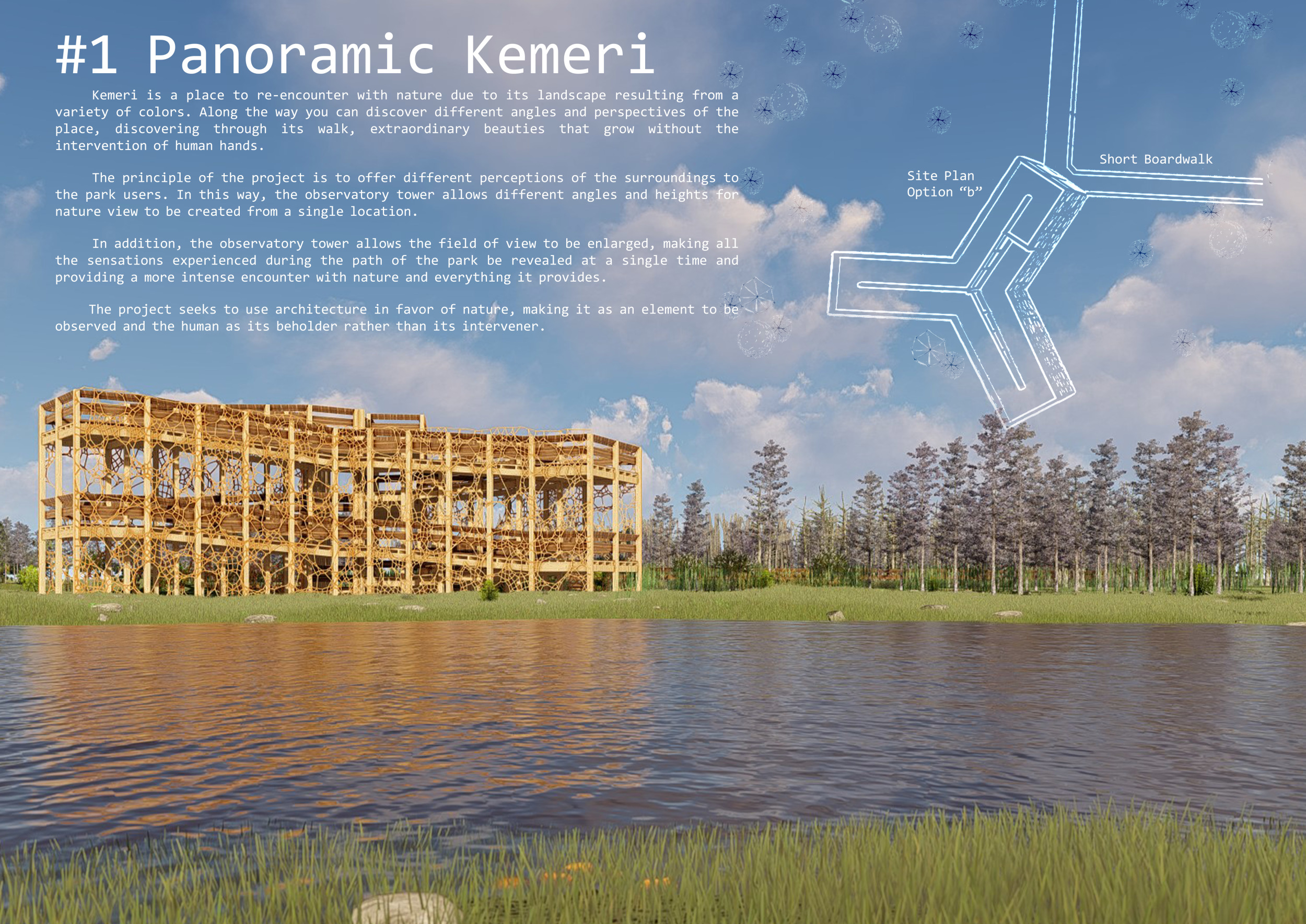 Architecture project // Birch Facade Tower Emphasizing Natural ...