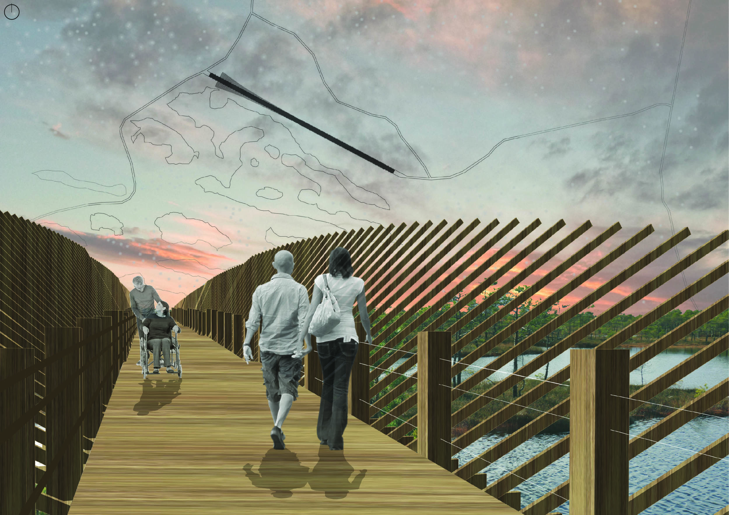 Architecture project // Dynamic Pavilion with Wood Slats Overlooking ...