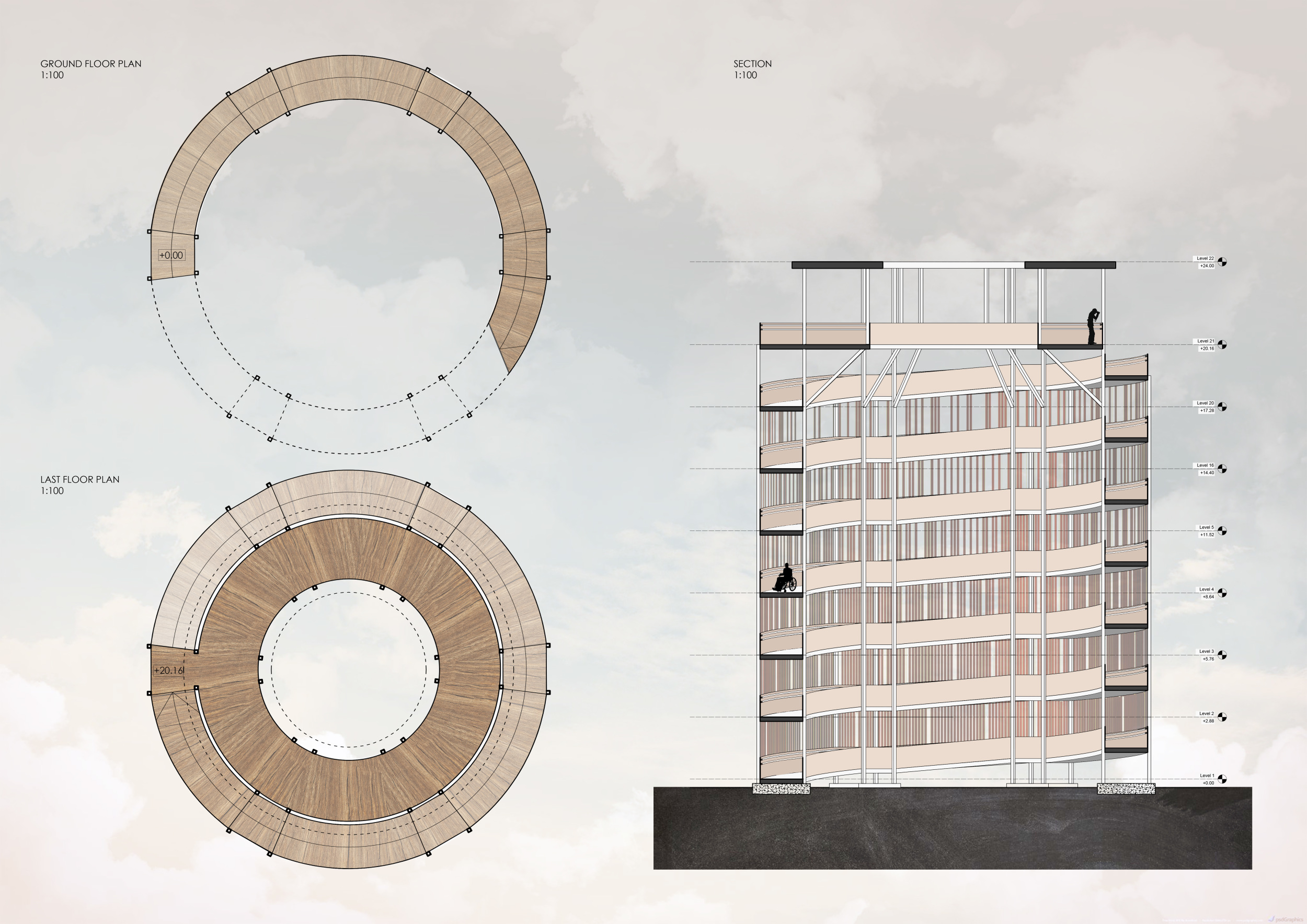 Architecture project // Circular Ramp Featuring Wooden Strips for ...