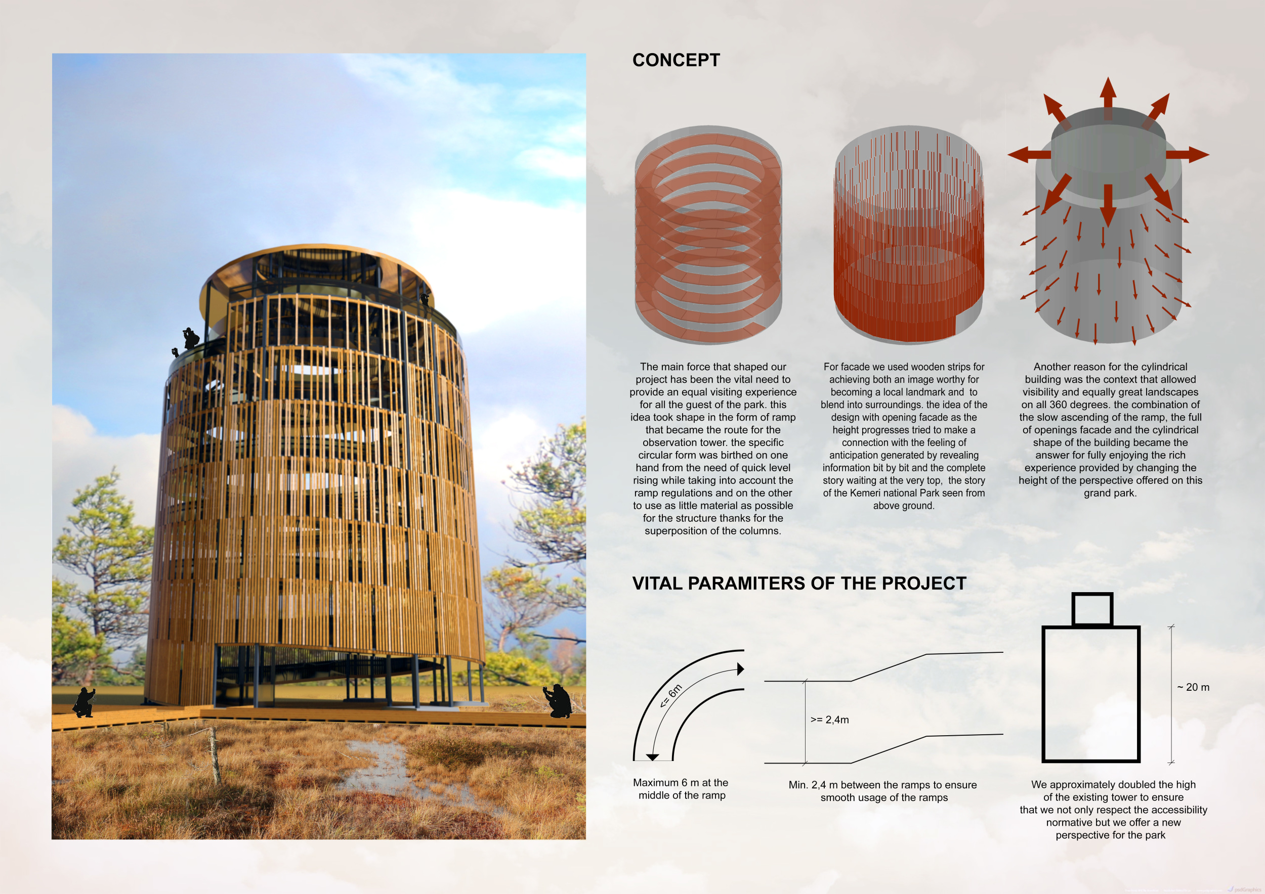 Architecture project // Circular Ramp Featuring Wooden Strips for ...
